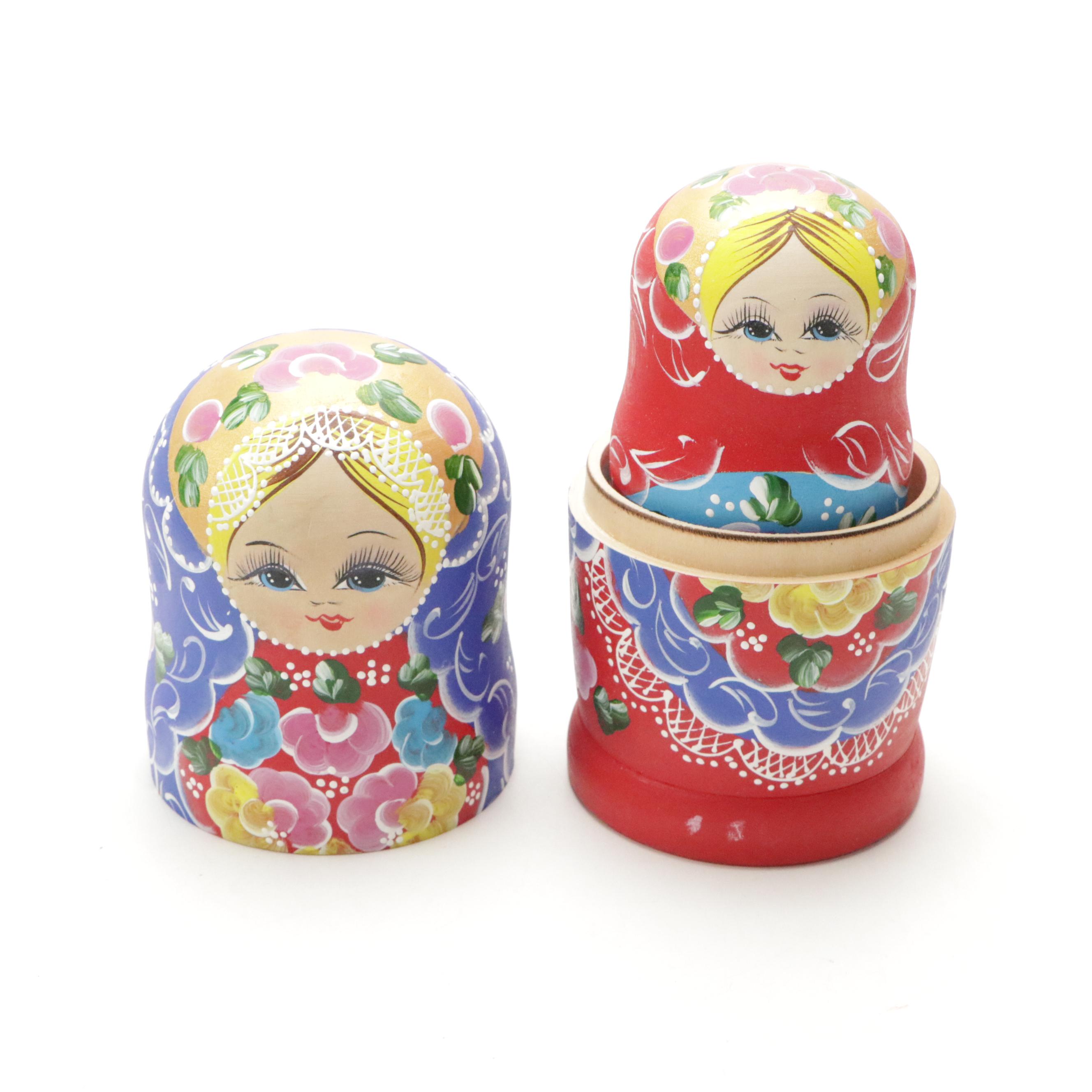 Signed Caenaho B Poccnn Matryoshka Doll with Other Russian Style ...