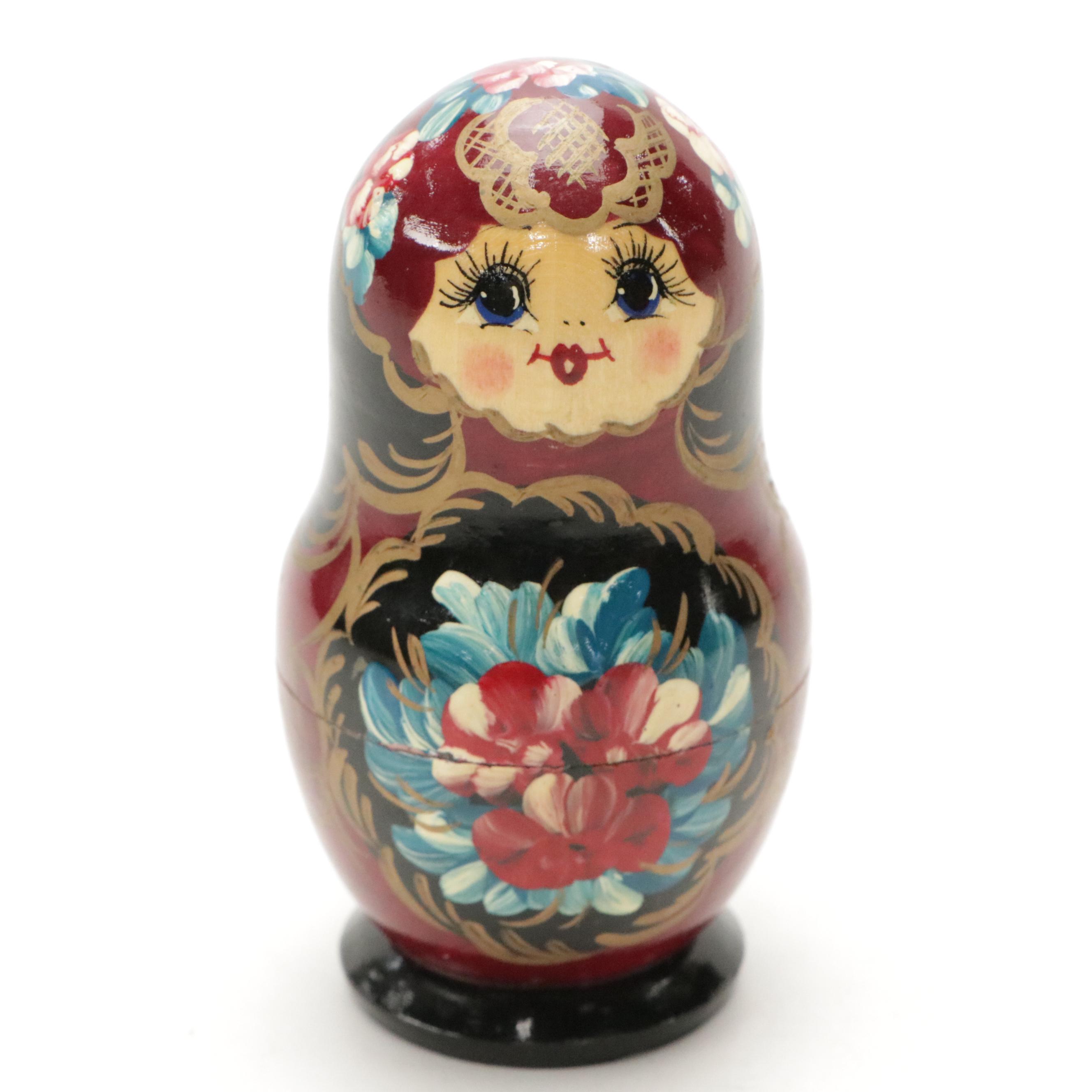 Signed Caenaho B Poccnn Matryoshka Doll with Other Russian Style ...