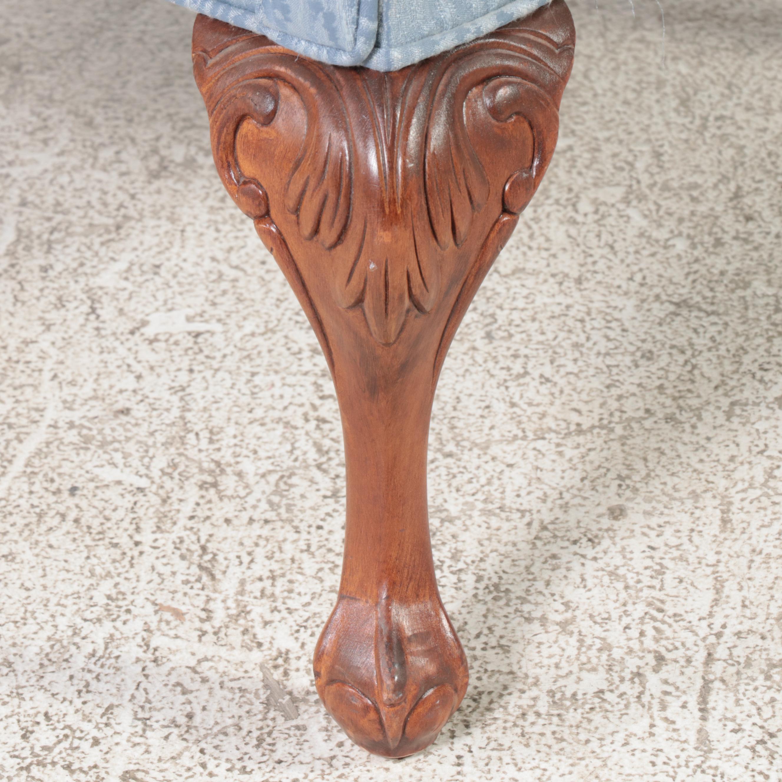 Rowe Furniture Chippendale Style Custom-Upholstered Wingback Armchair ...