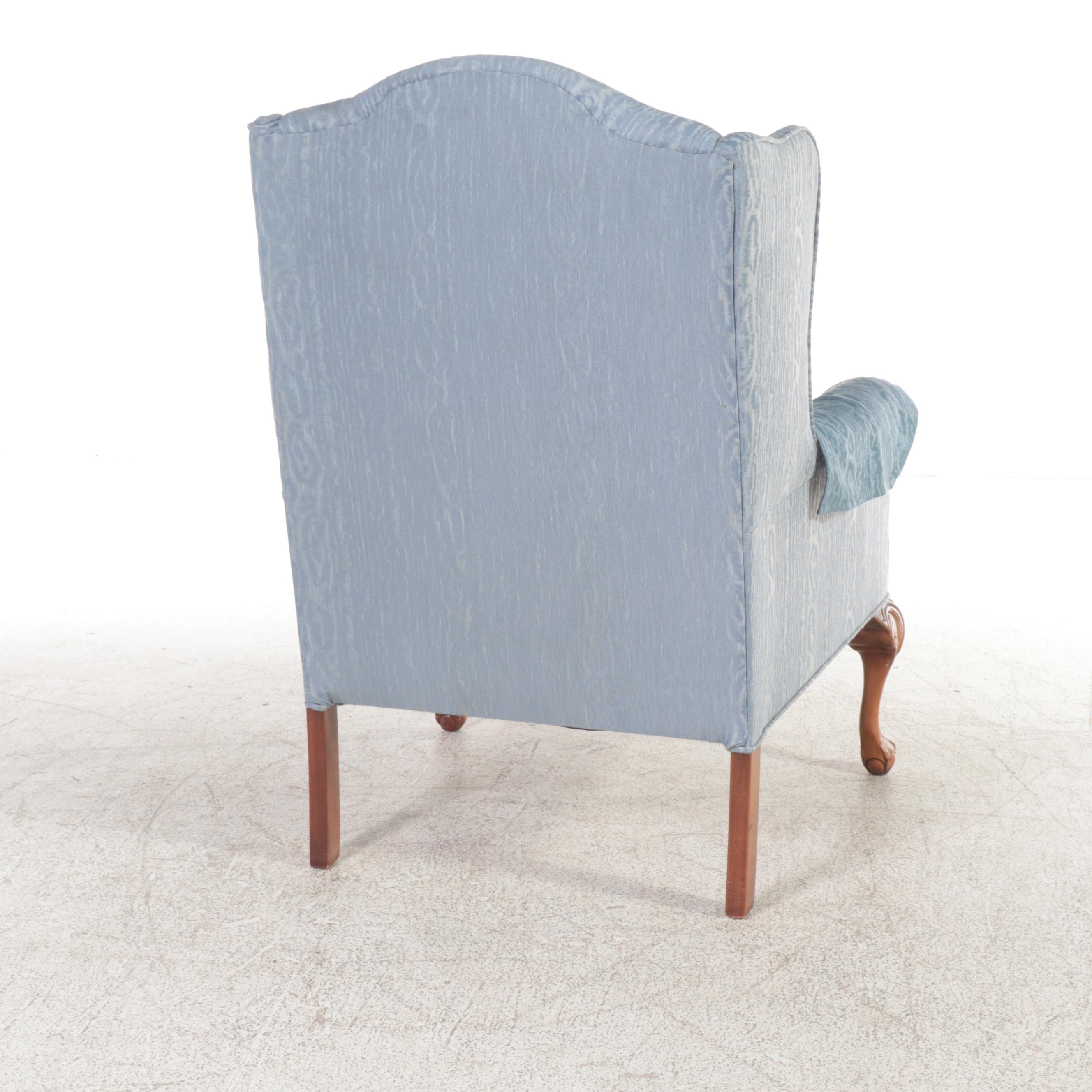 Rowe Furniture Chippendale Style Custom-Upholstered Wingback Armchair ...