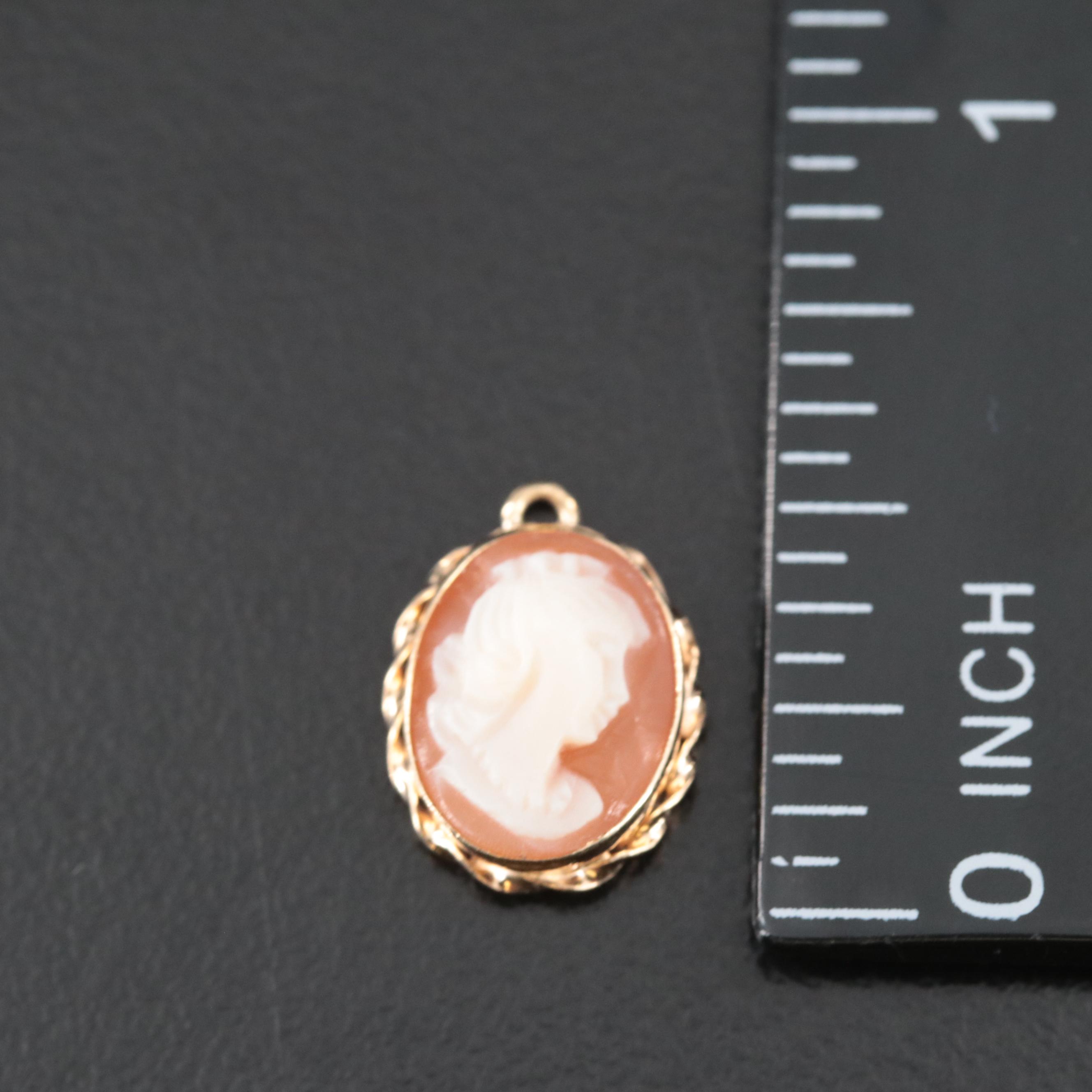 14K Shell Cameo Pendant | EBTH