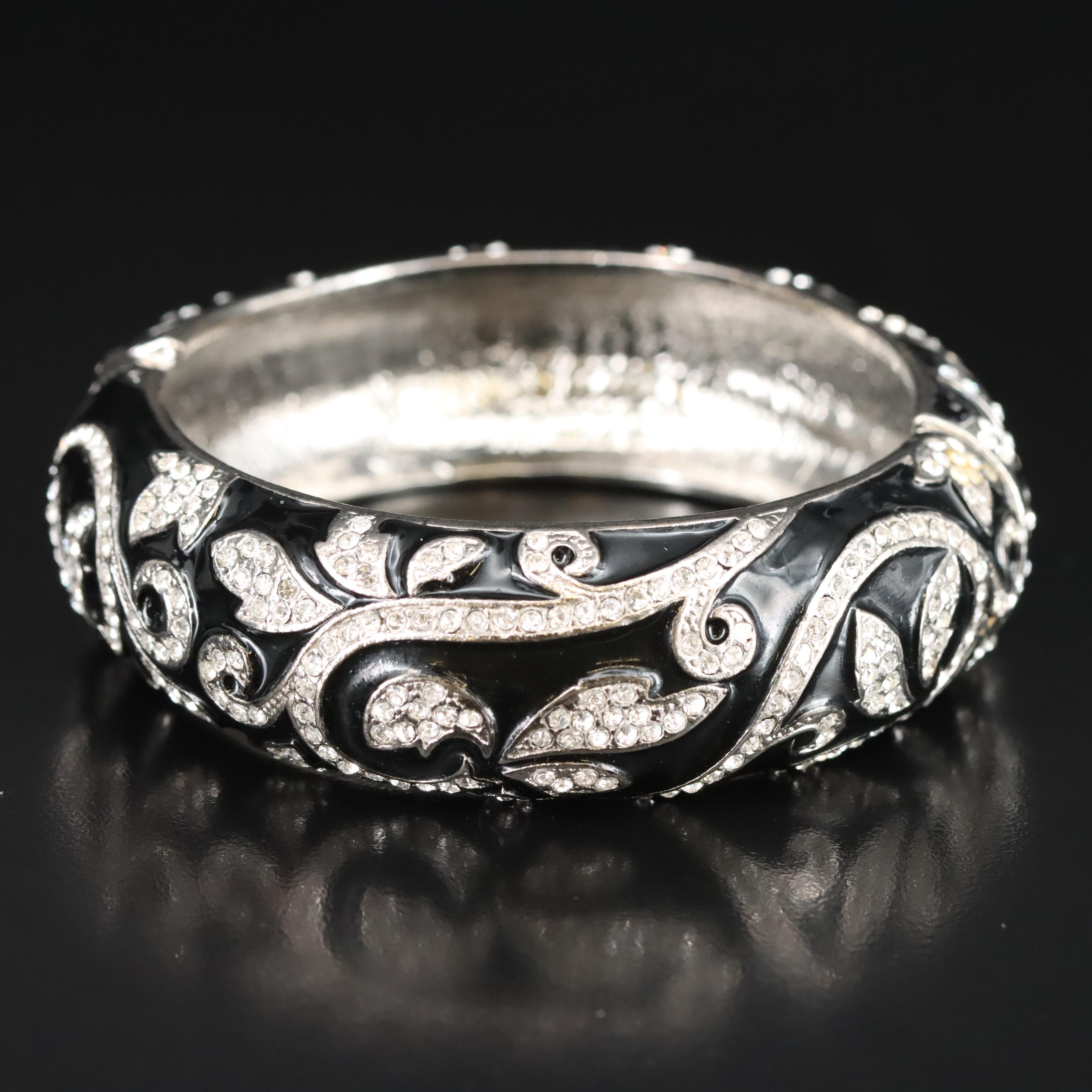 Sterling Cubic Zirconia Ring and Tasha Rhinestone Bangles | EBTH