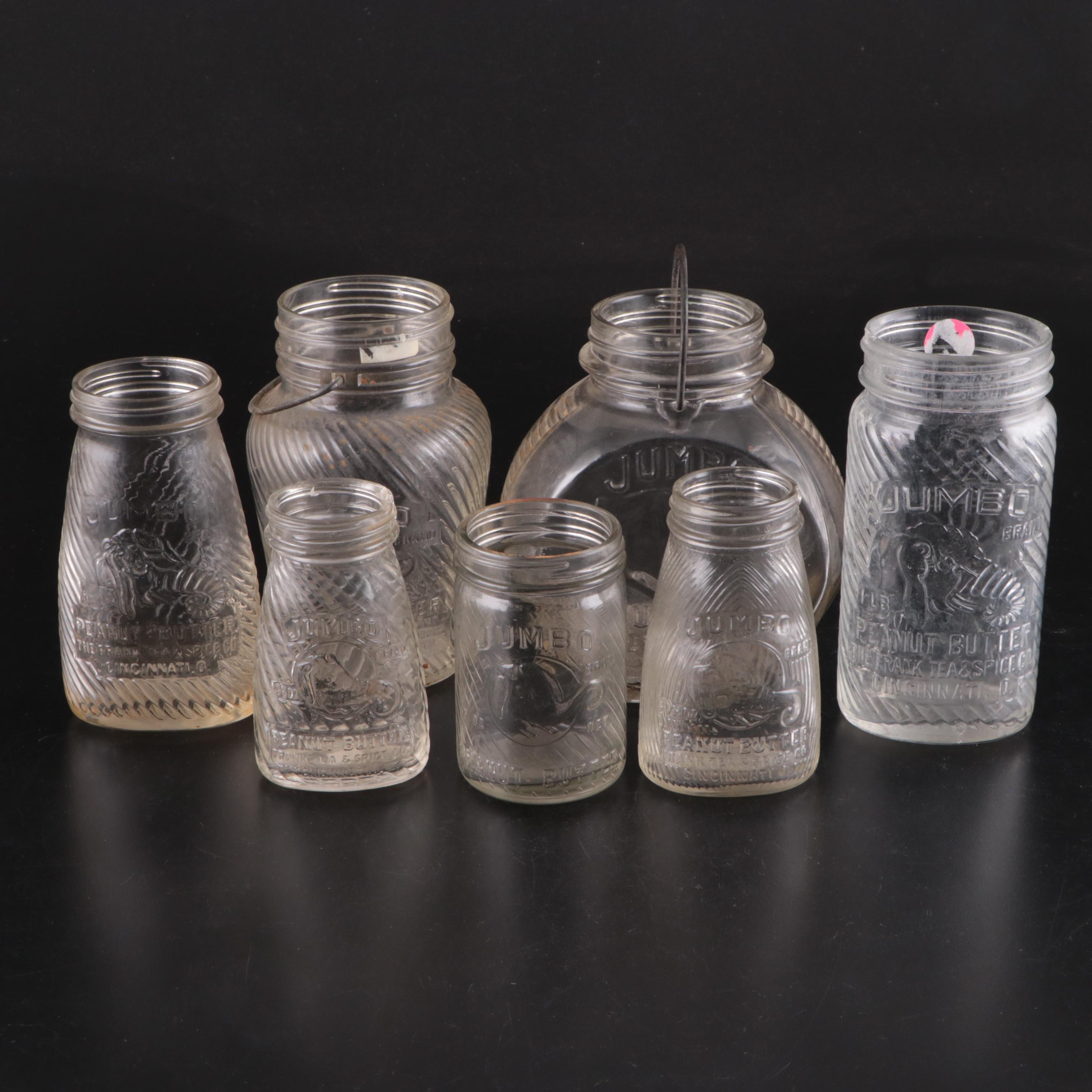 Frank Tea & Spice Jumbo Peanut Butter Glass Jars, Mid-20th Century | EBTH