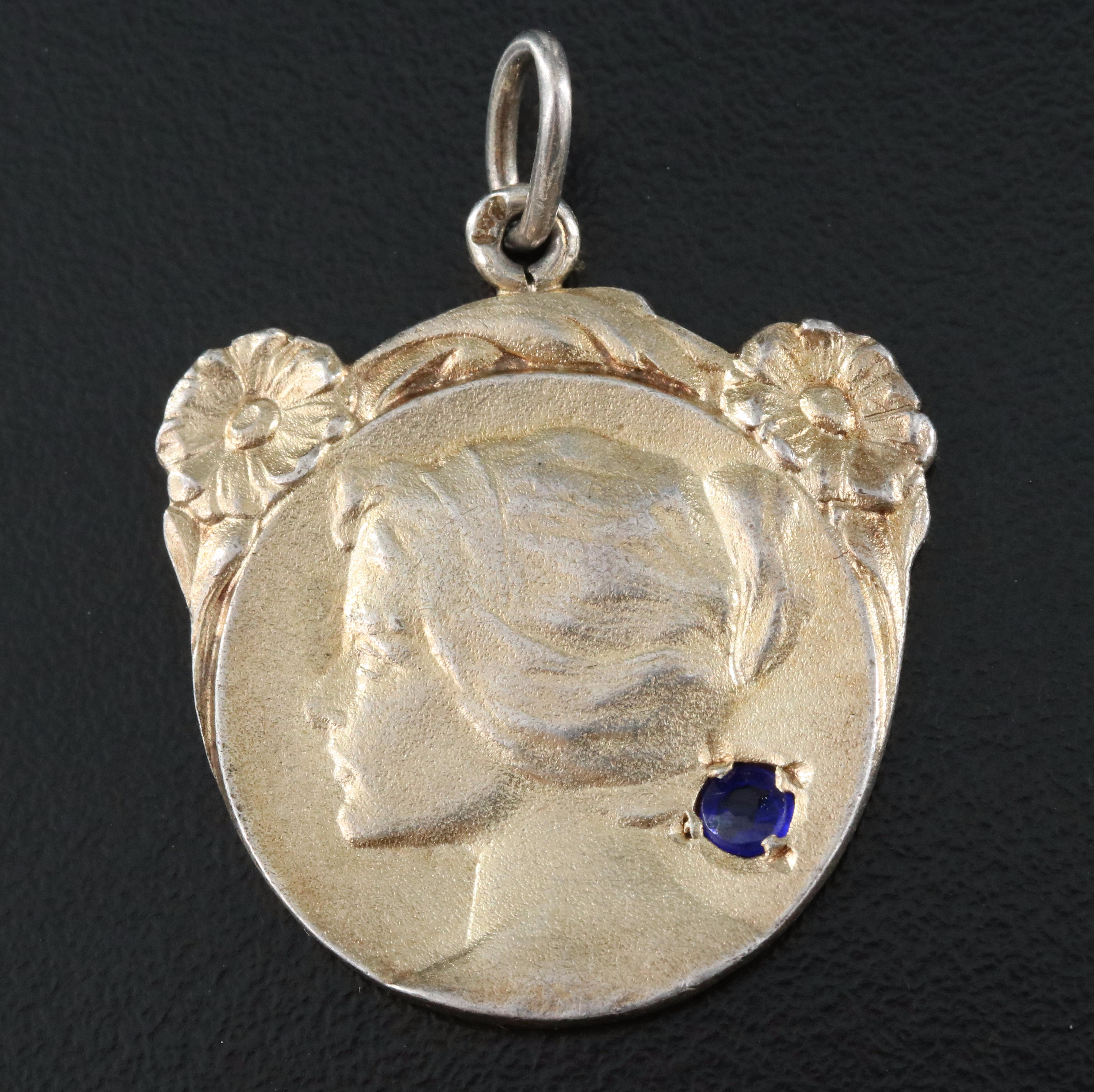 990 Silver Garnet Glass Doublet Profile Pendant | Everything But The House