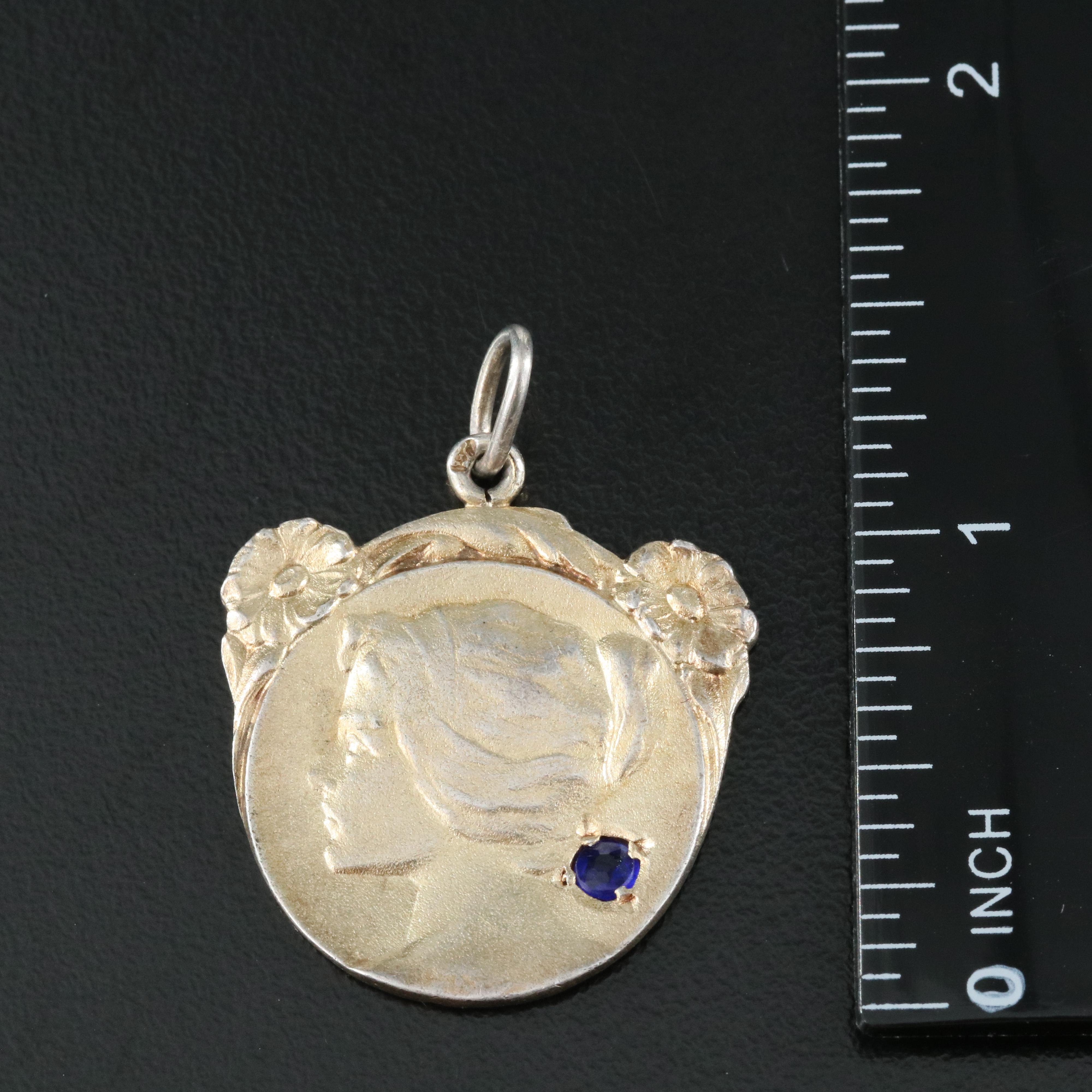 990 Silver Garnet Glass Doublet Profile Pendant | Everything But The House