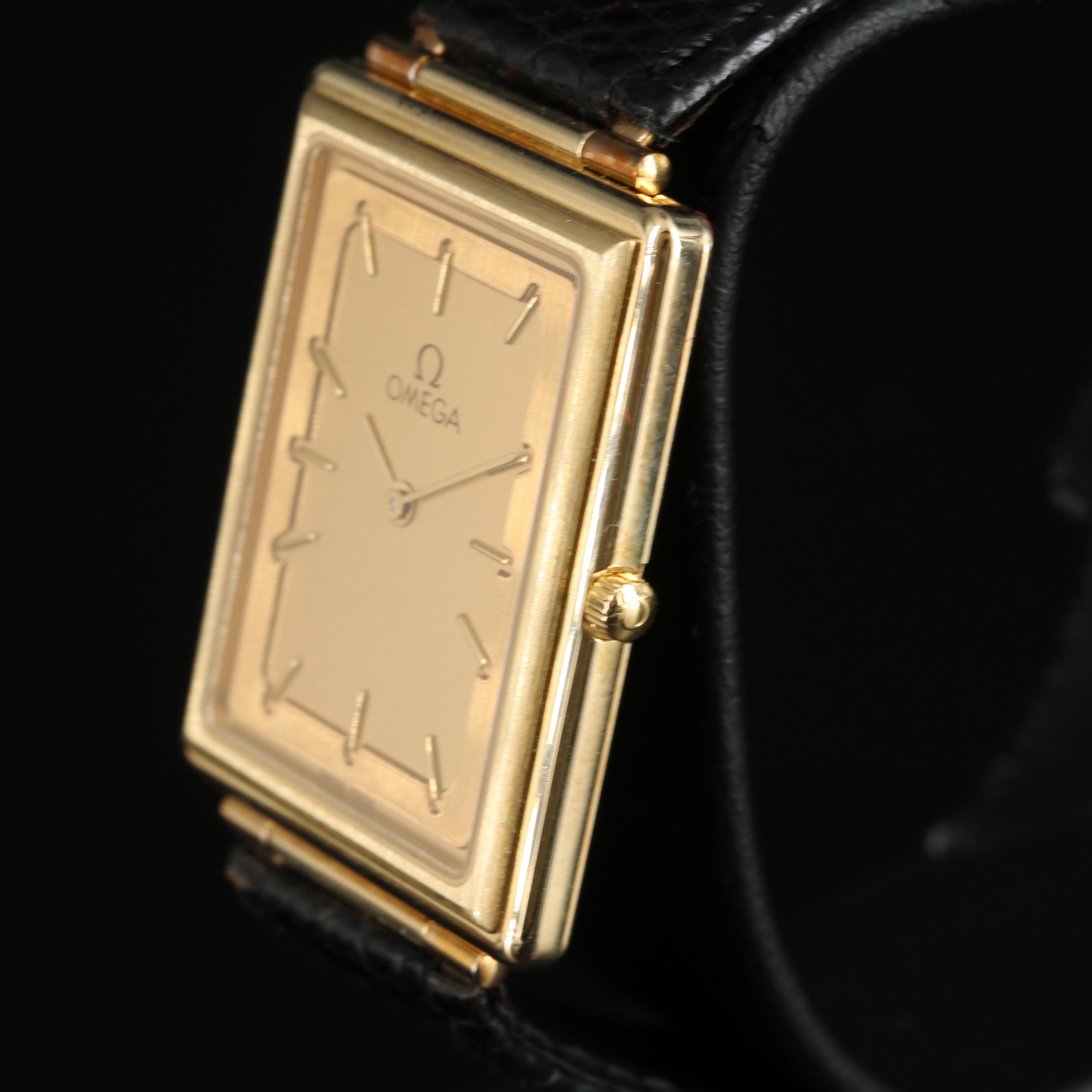 Omega 14K Rectangular Quartz Wristwatch | Everything But The House