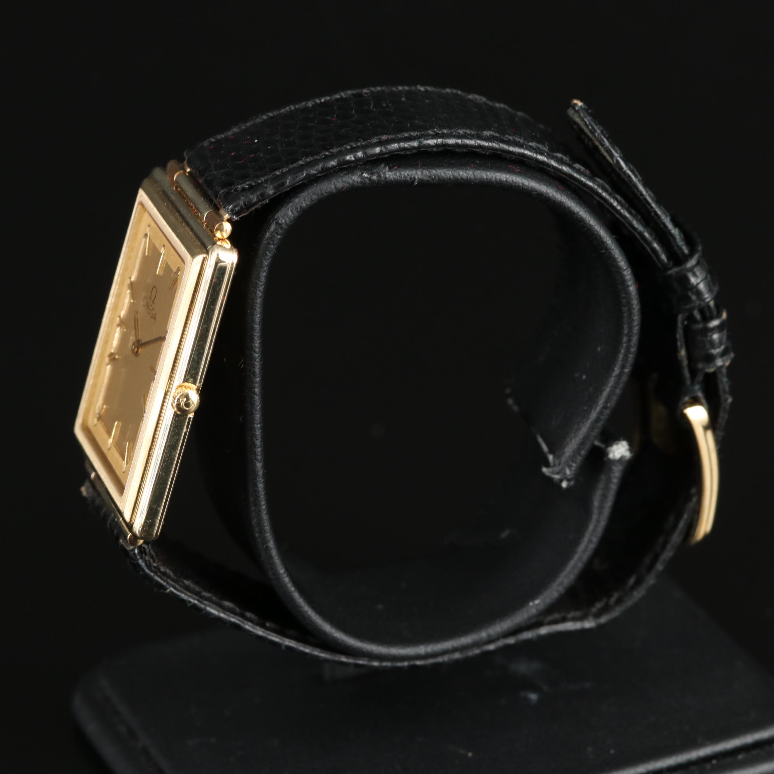 Omega 14K Rectangular Quartz Wristwatch | Everything But The House