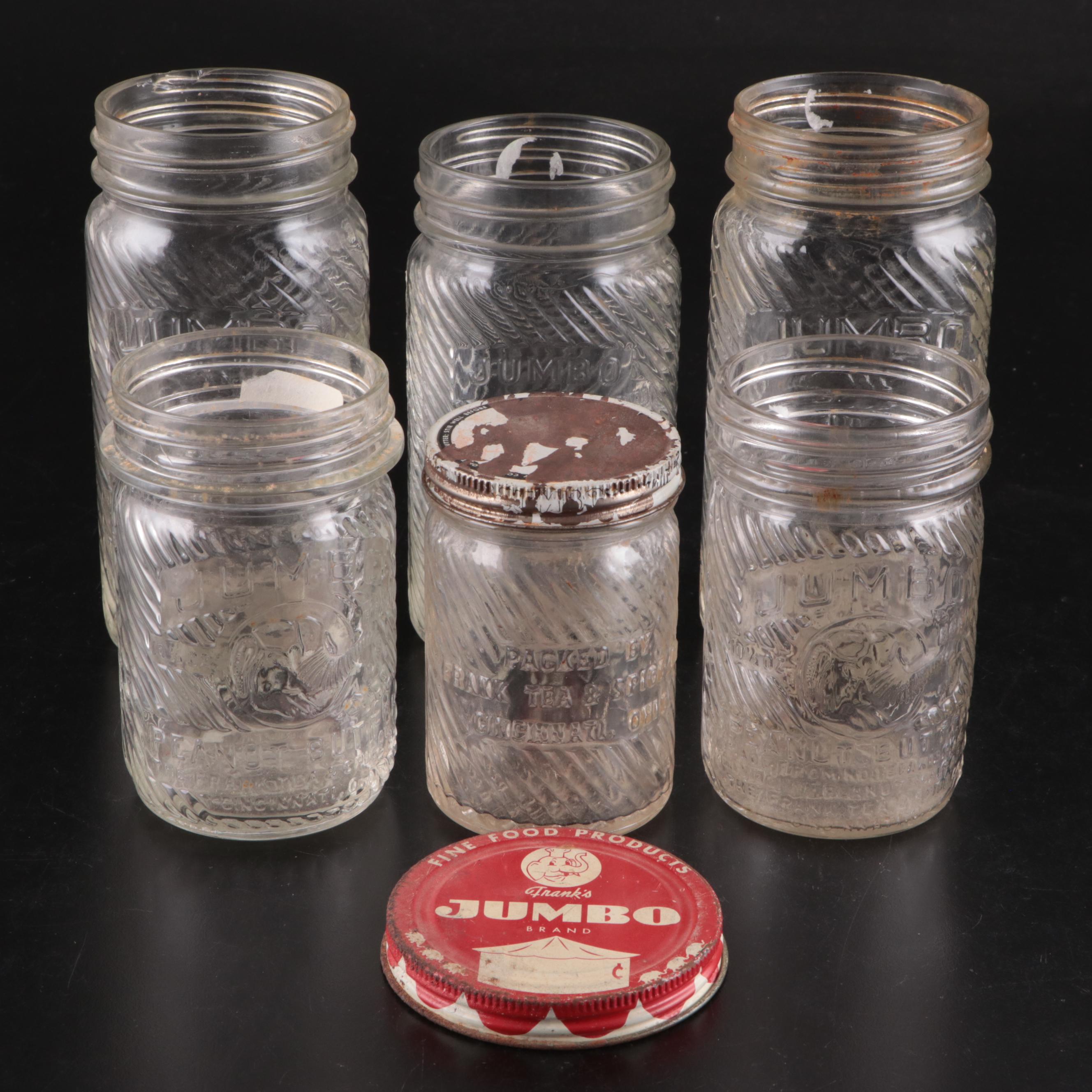 Frank Tea & Spice Jumbo Peanut Butter Glass Jars, Mid-20th Century | EBTH