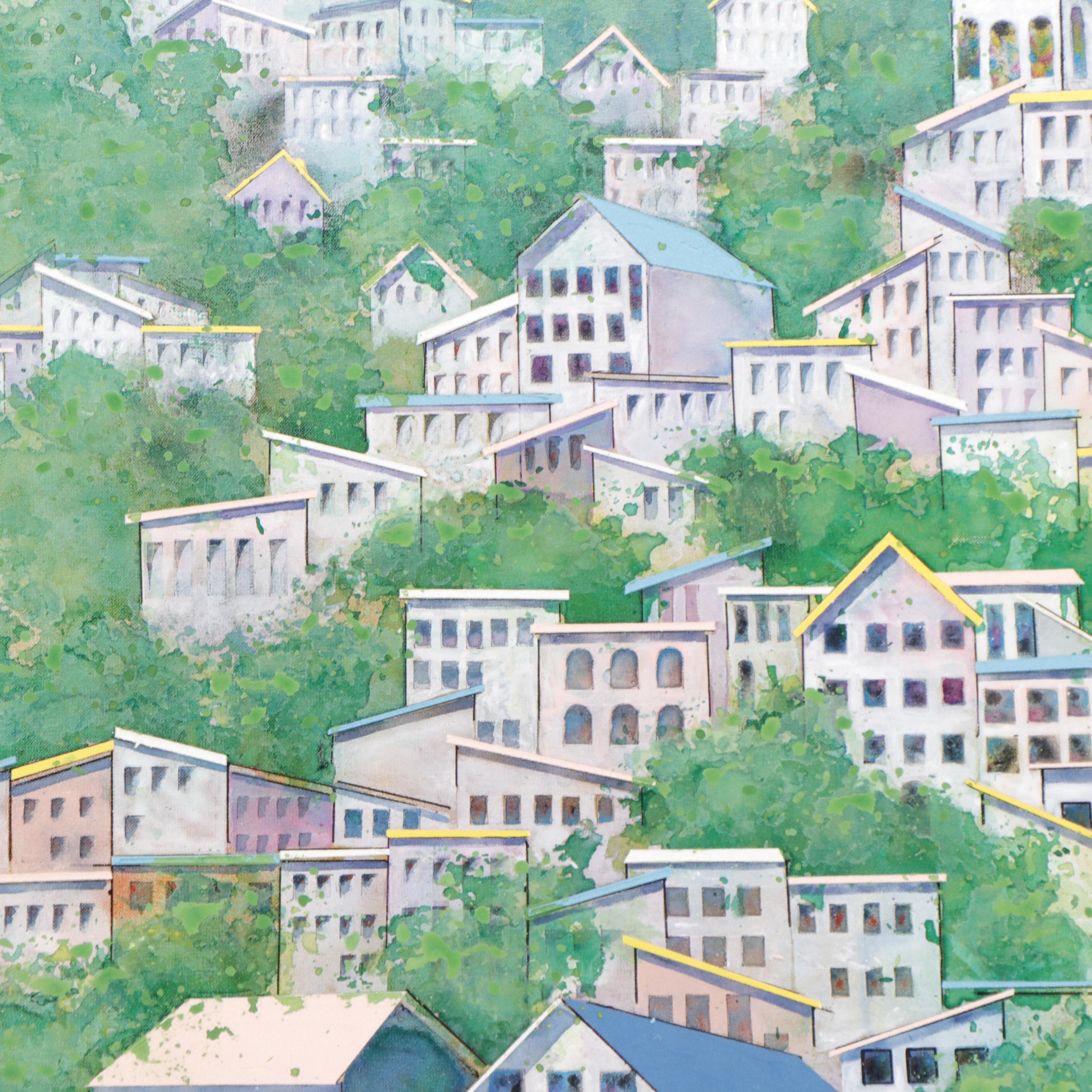 J. C. Hall Acrylic Painting of High Altitude Residential Landscape | EBTH