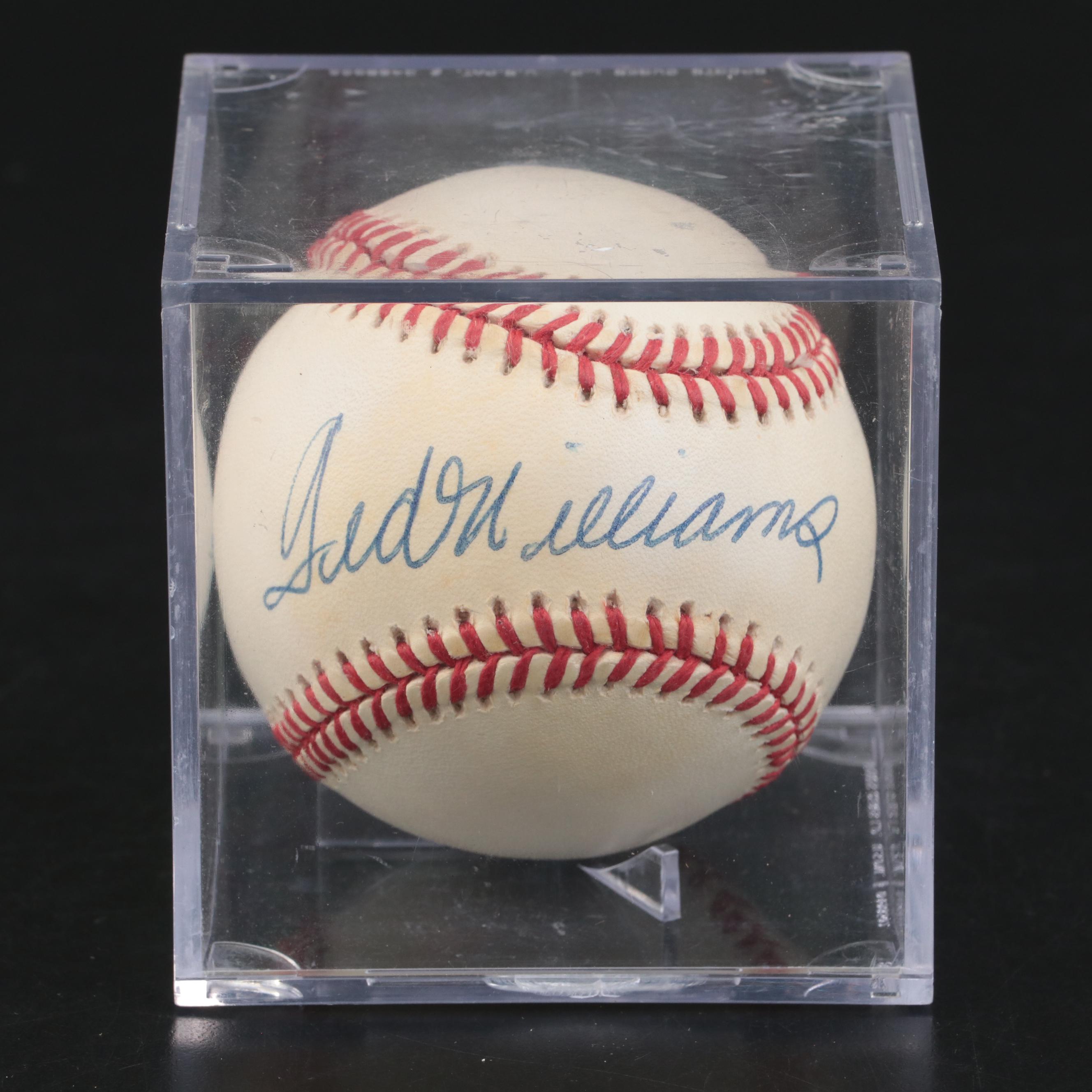 Ted Williams Signed Rawlings Official American League Baseball with ...