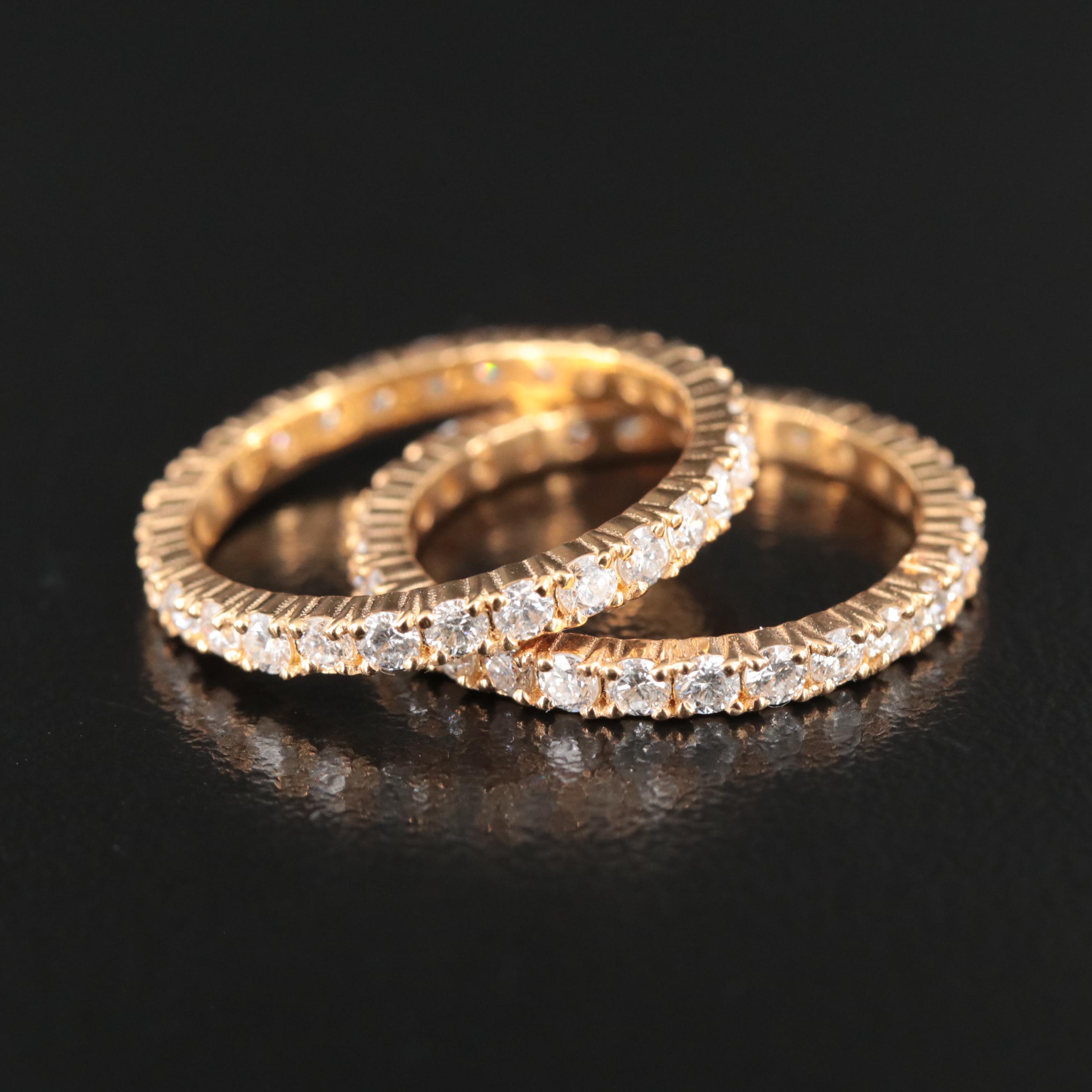 14K 1.76 CTW Diamond Stacking Eternity Bands | EBTH