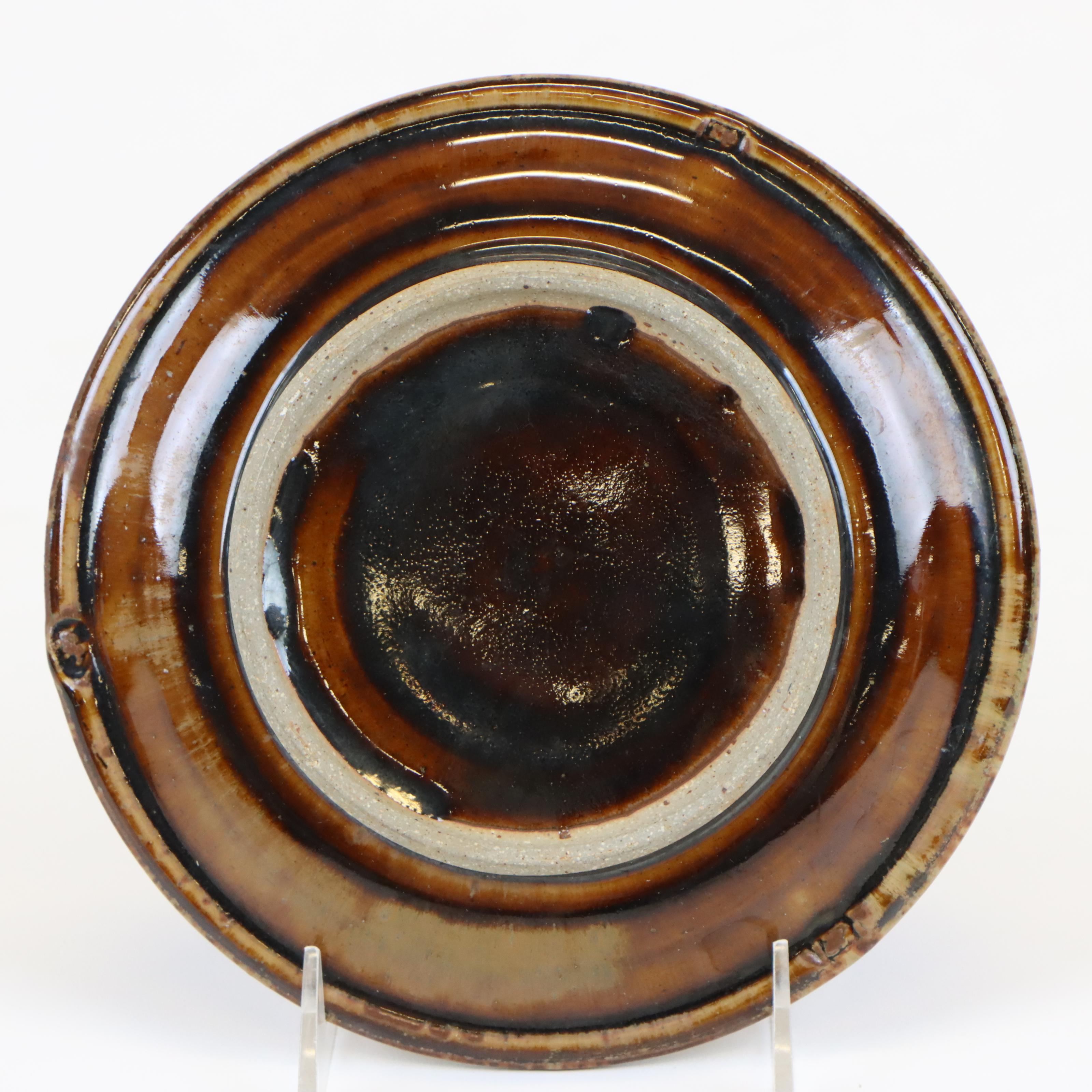 Owens Pottery Mug, Signed Pottery Vase and Other Glazed Pottery Plate ...