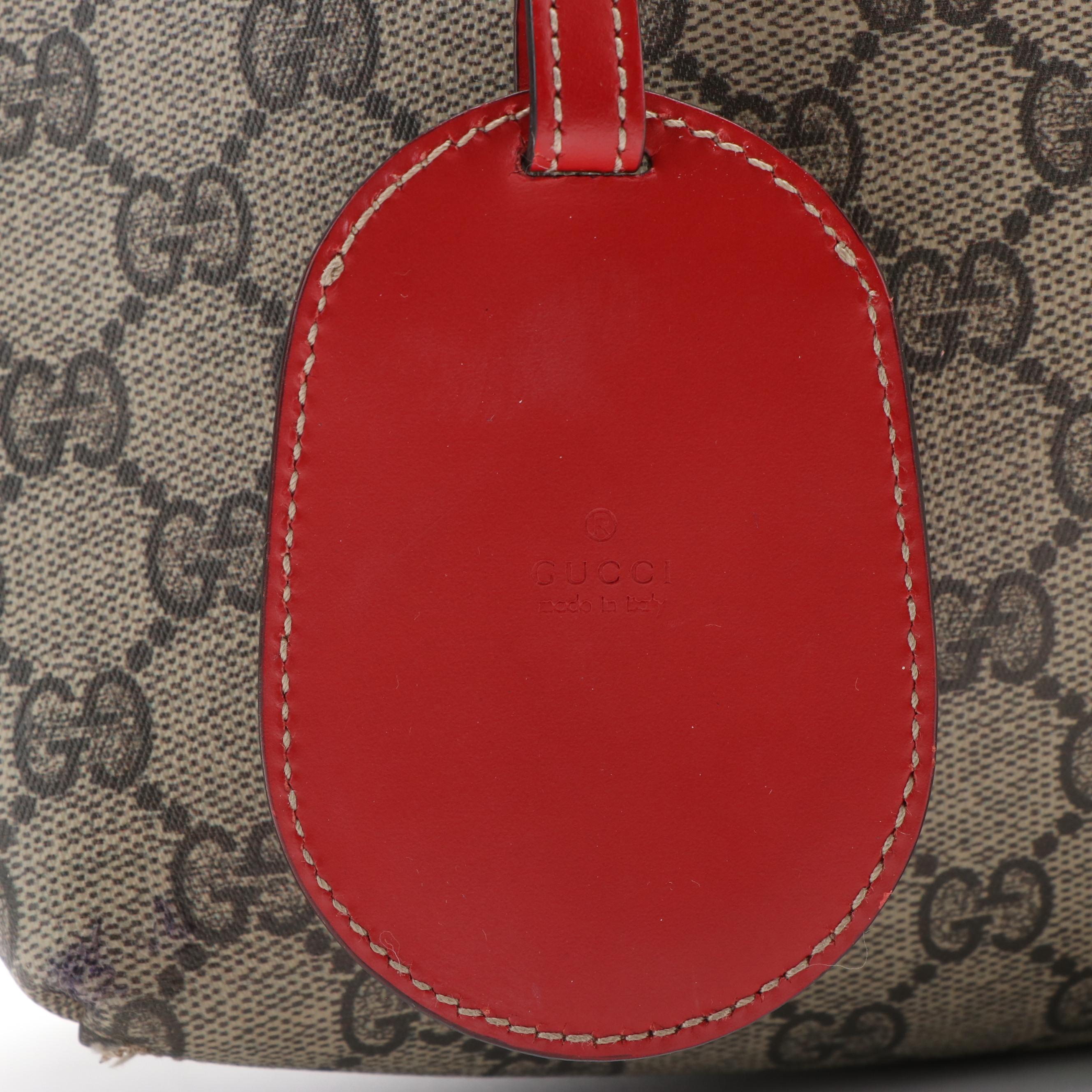Gucci GG Supreme Reversible Tote in Red Leather and Coated Canvas | EBTH