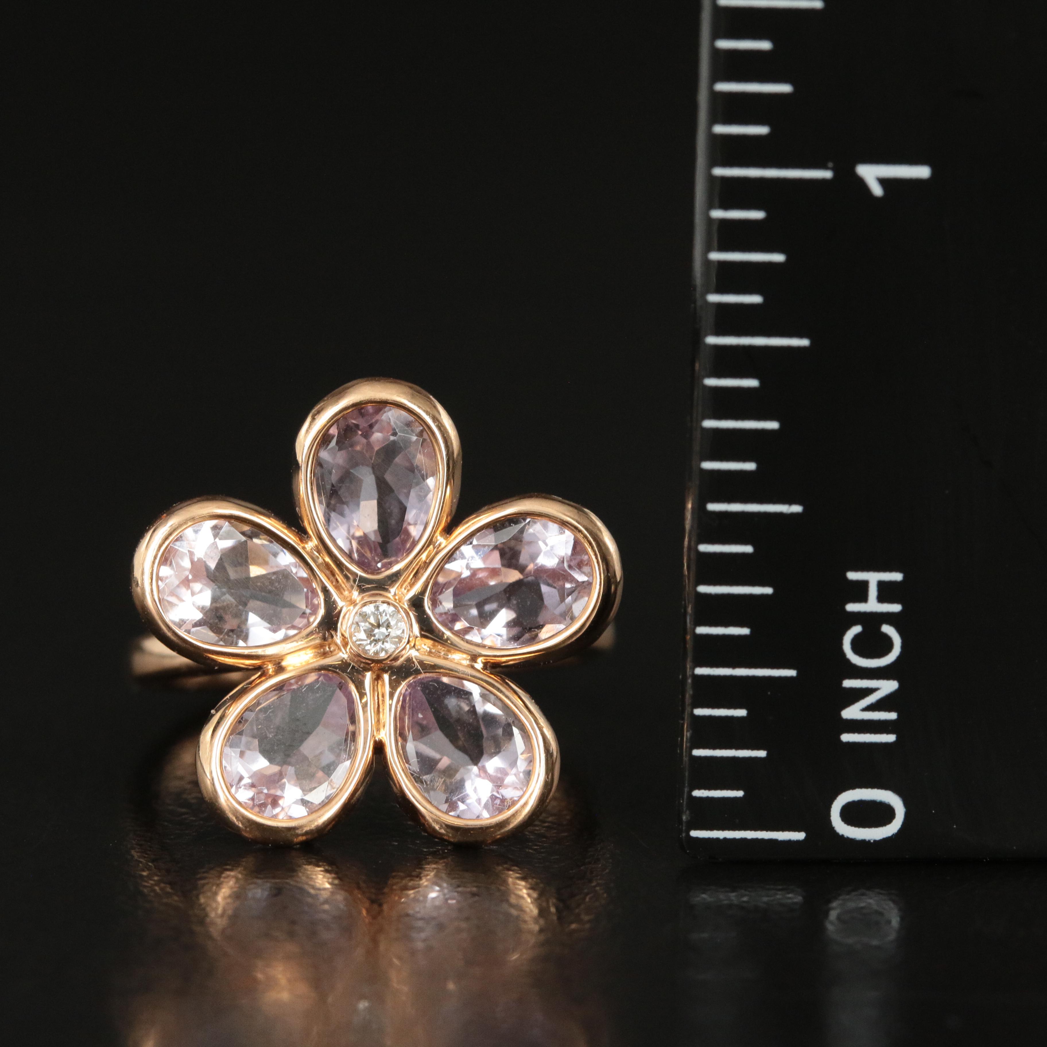 Tiffany & Co. "Enchant" 18K Rose Gold Amethyst and Diamond Flower Ring ...