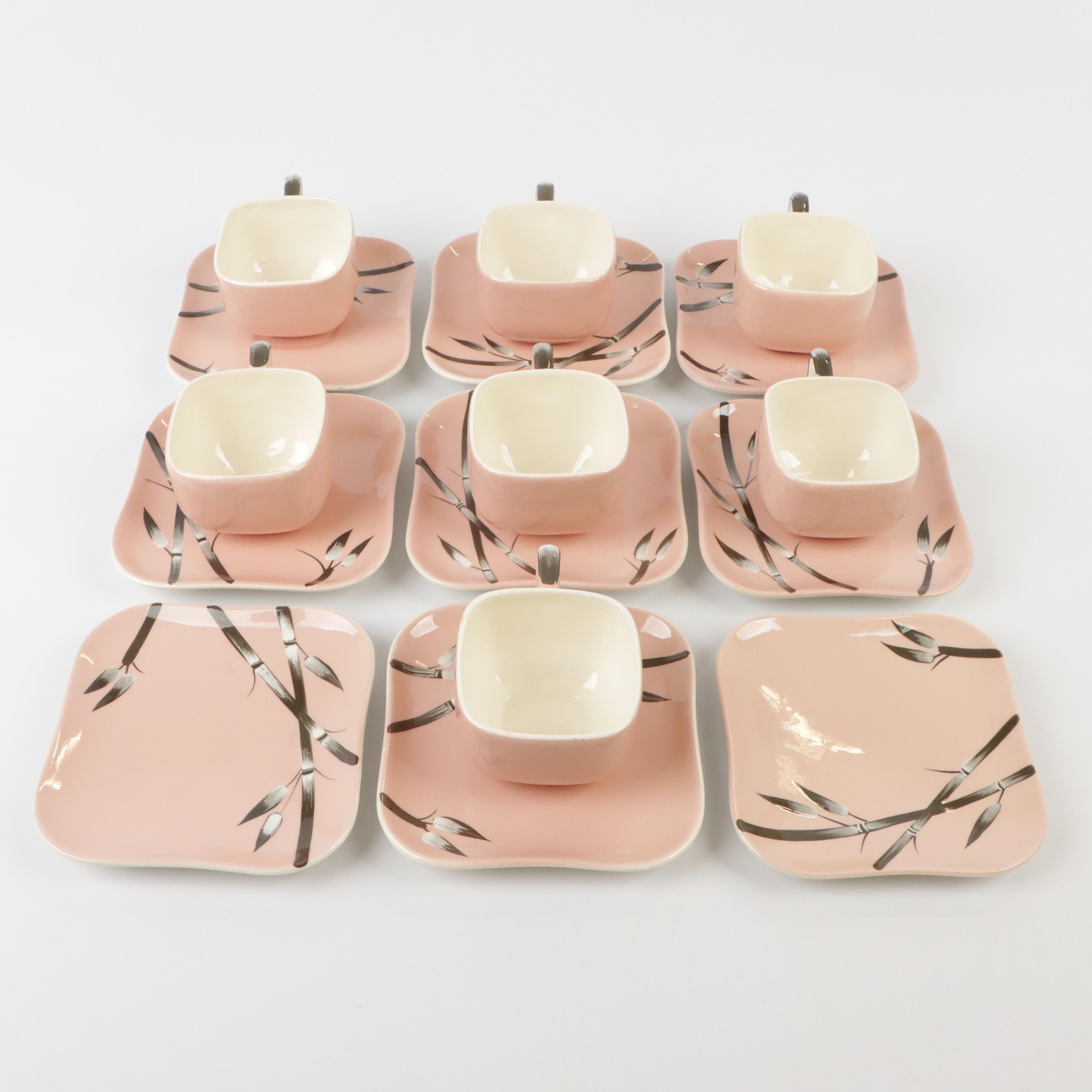 Weil Ware "Bambu Pink" Ceramic Dinnerware, Mid-20th Century | EBTH
