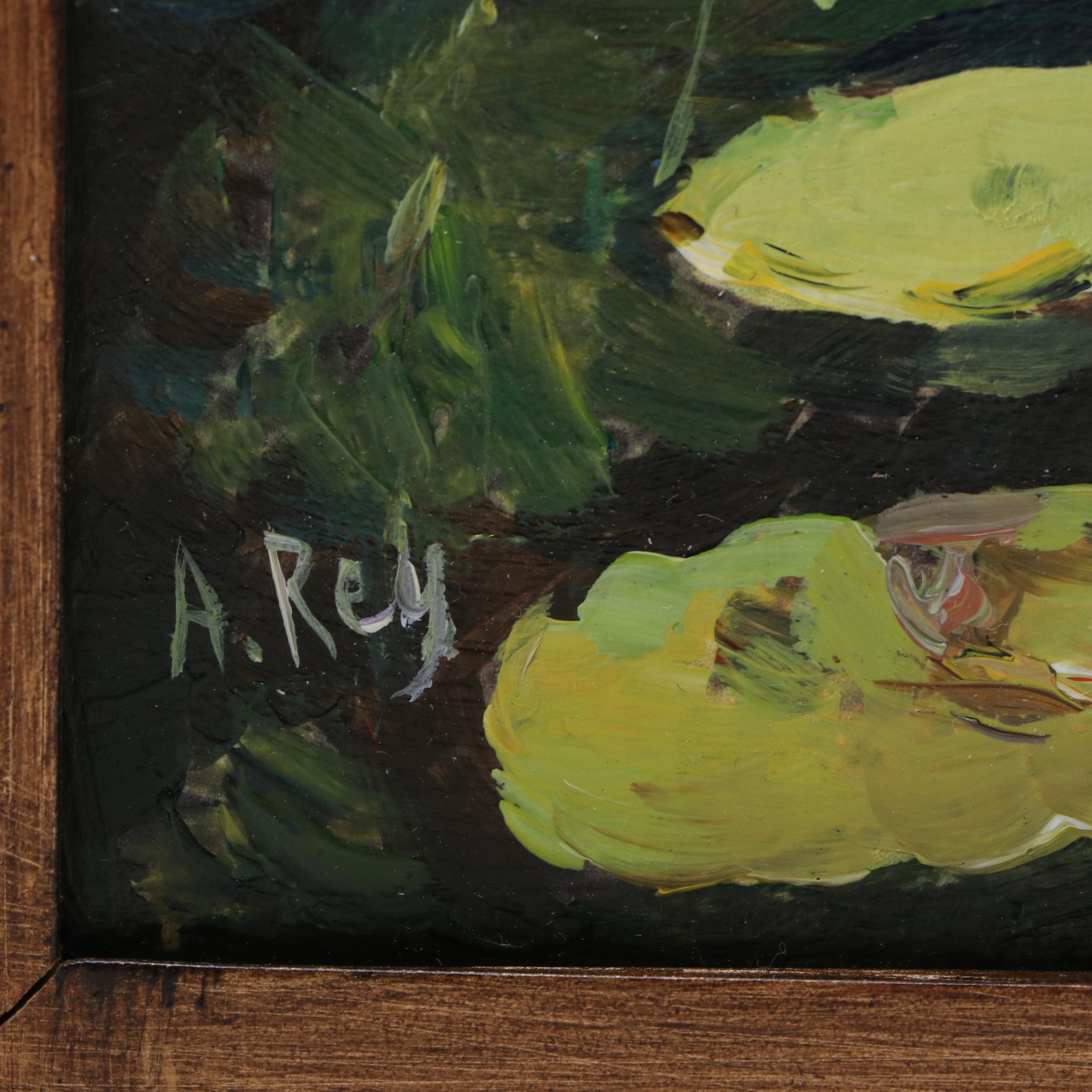 Agnes Rey Landscape Oil Painting with Boat on Lily Pond | EBTH