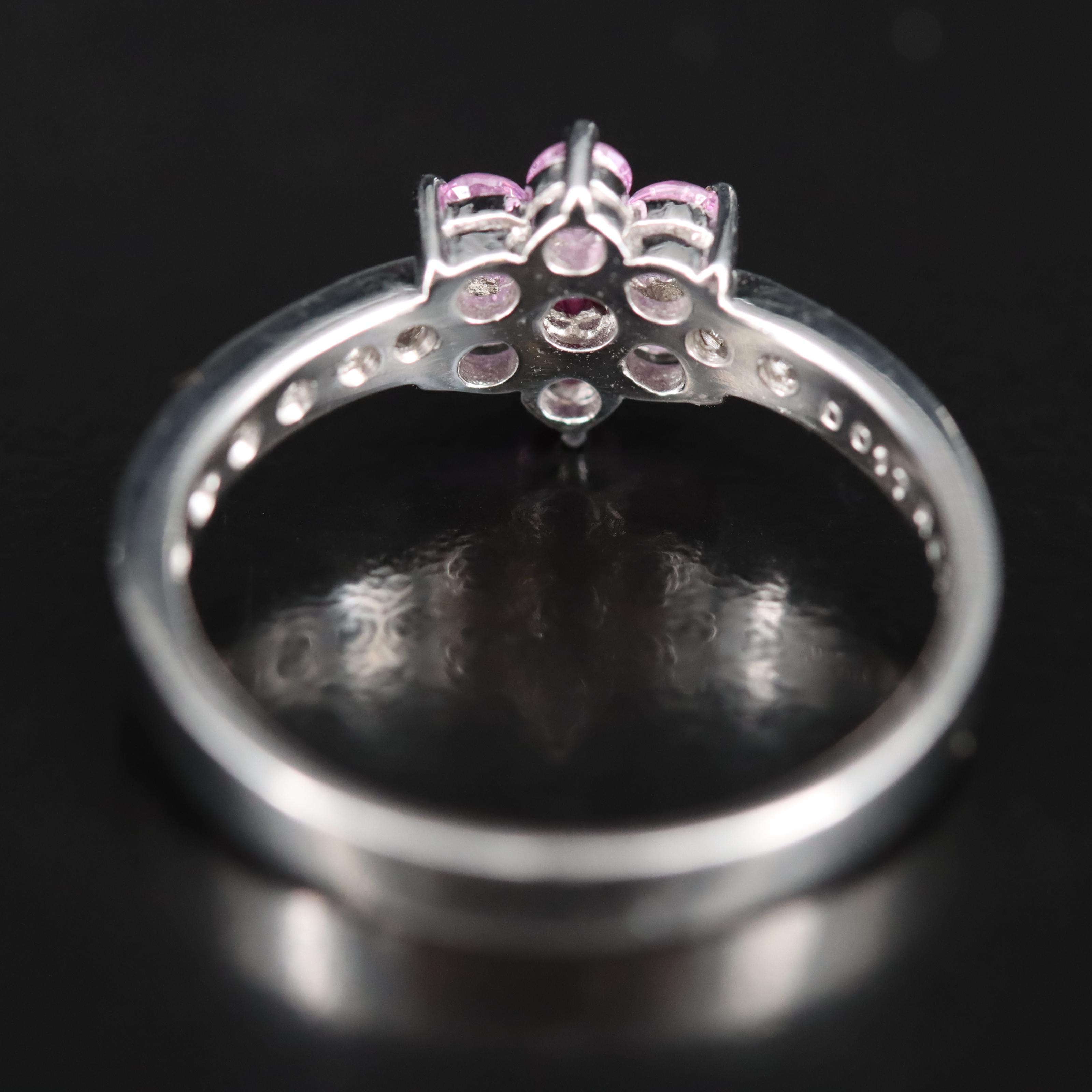 Platinum Ruby, Pink Sapphire and Diamond Ring | EBTH