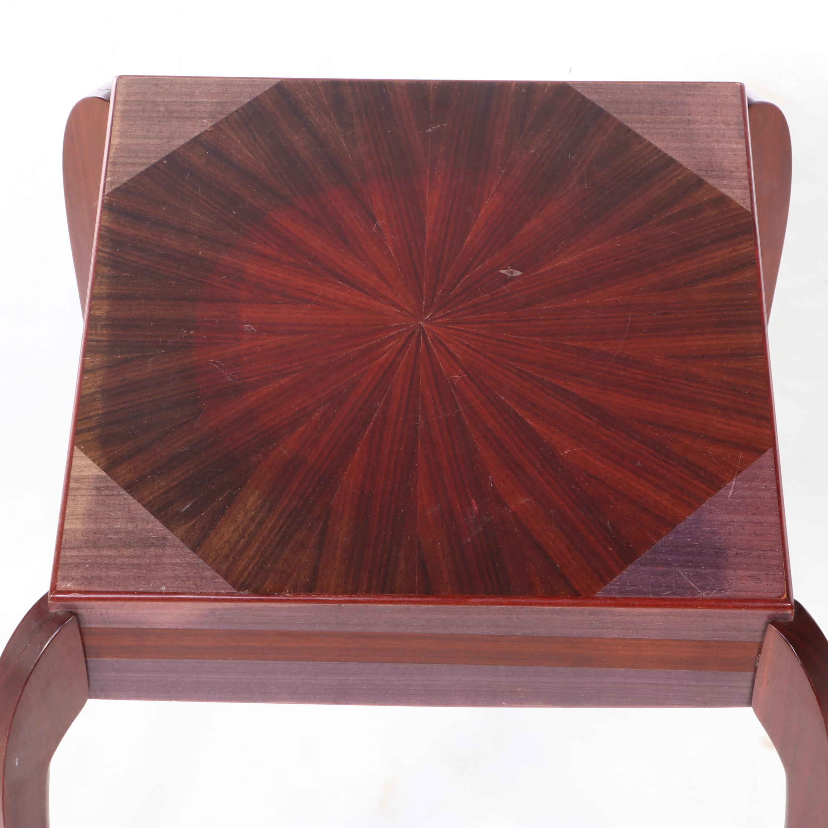 R.H. Leonard Art Deco Style Dyed Padouk and Bloodwood Side Table, dated ...