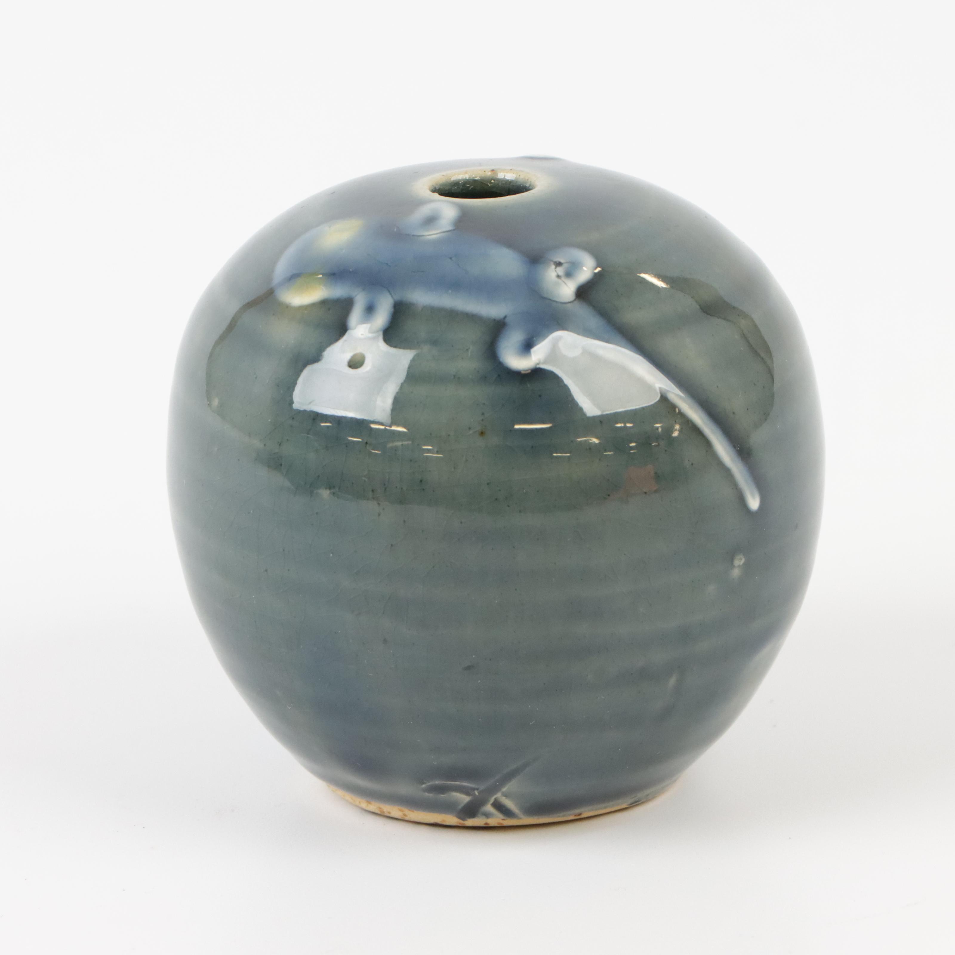 Signed Tom Turner Glazed Ceramic Vase with Other Signed Ceramic Pieces ...