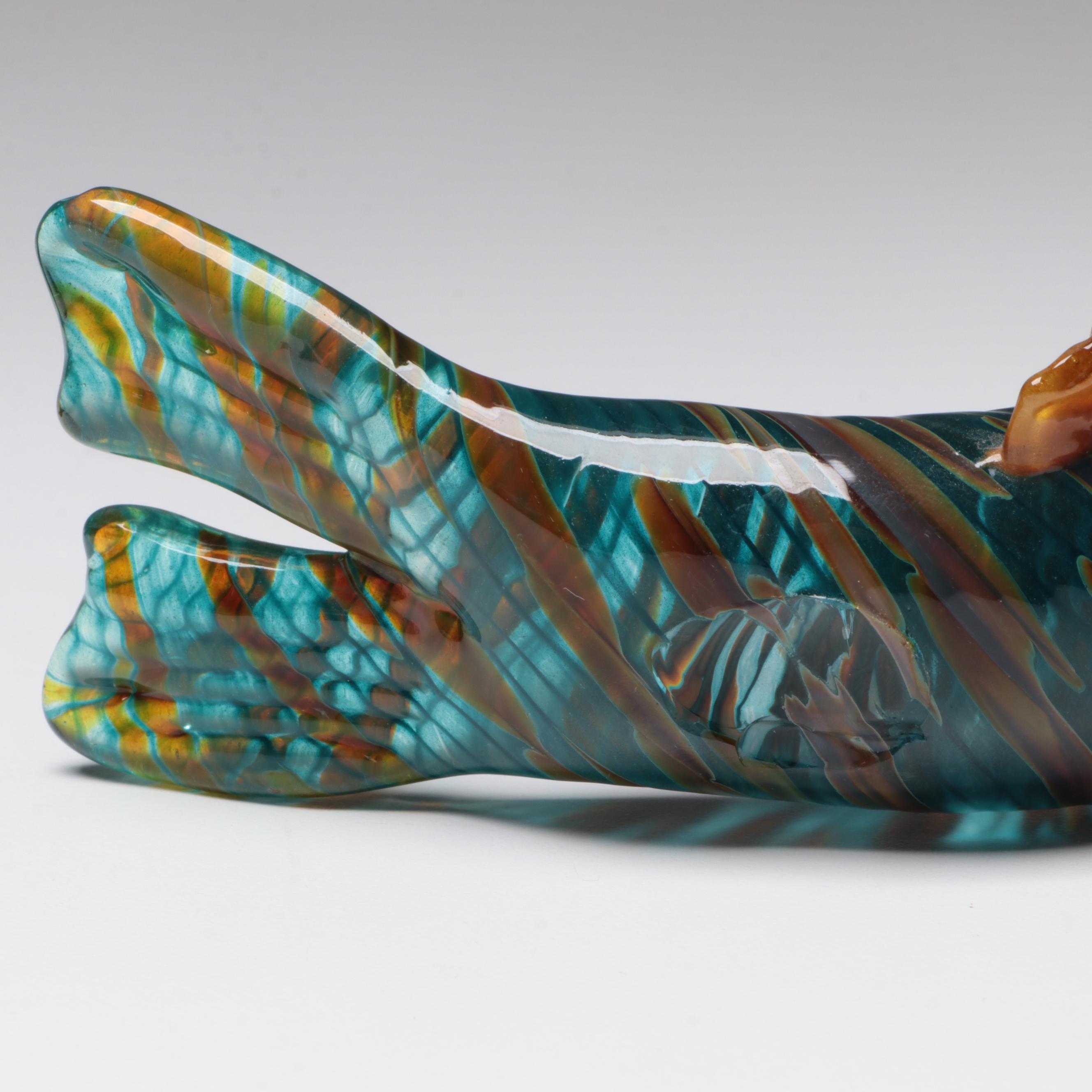 Andy Hudson Handblown Multicolor and Iridescent Studio Art Glass Fish ...