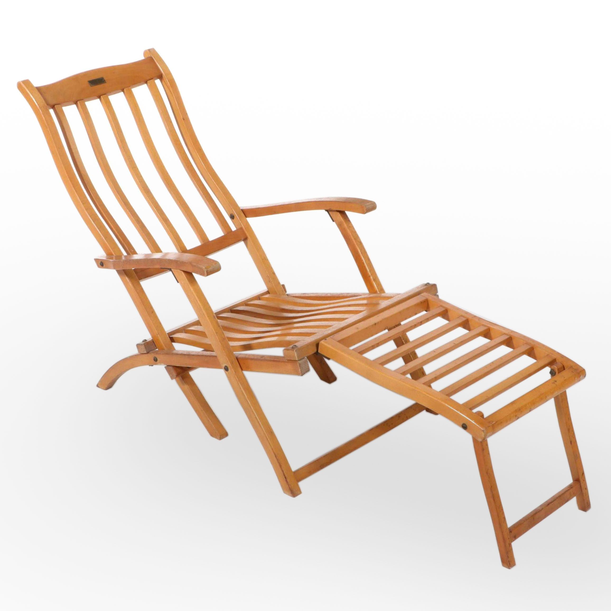 The R.M.S. Queen Mary Beech Folding Deck Lounge Chair | EBTH