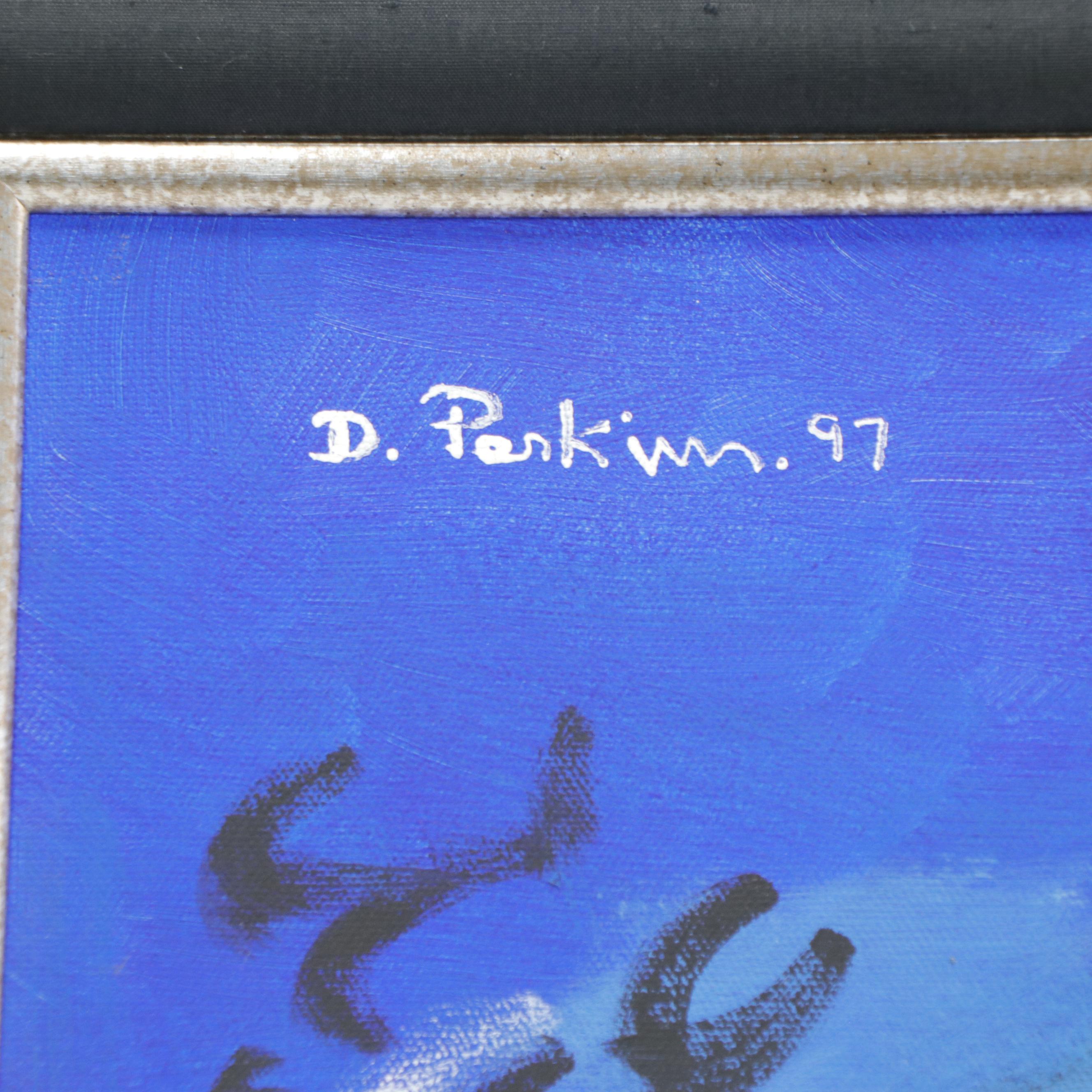 Dionisio Perkins Acrylic Painting of an Abstract Face, 1997 | EBTH