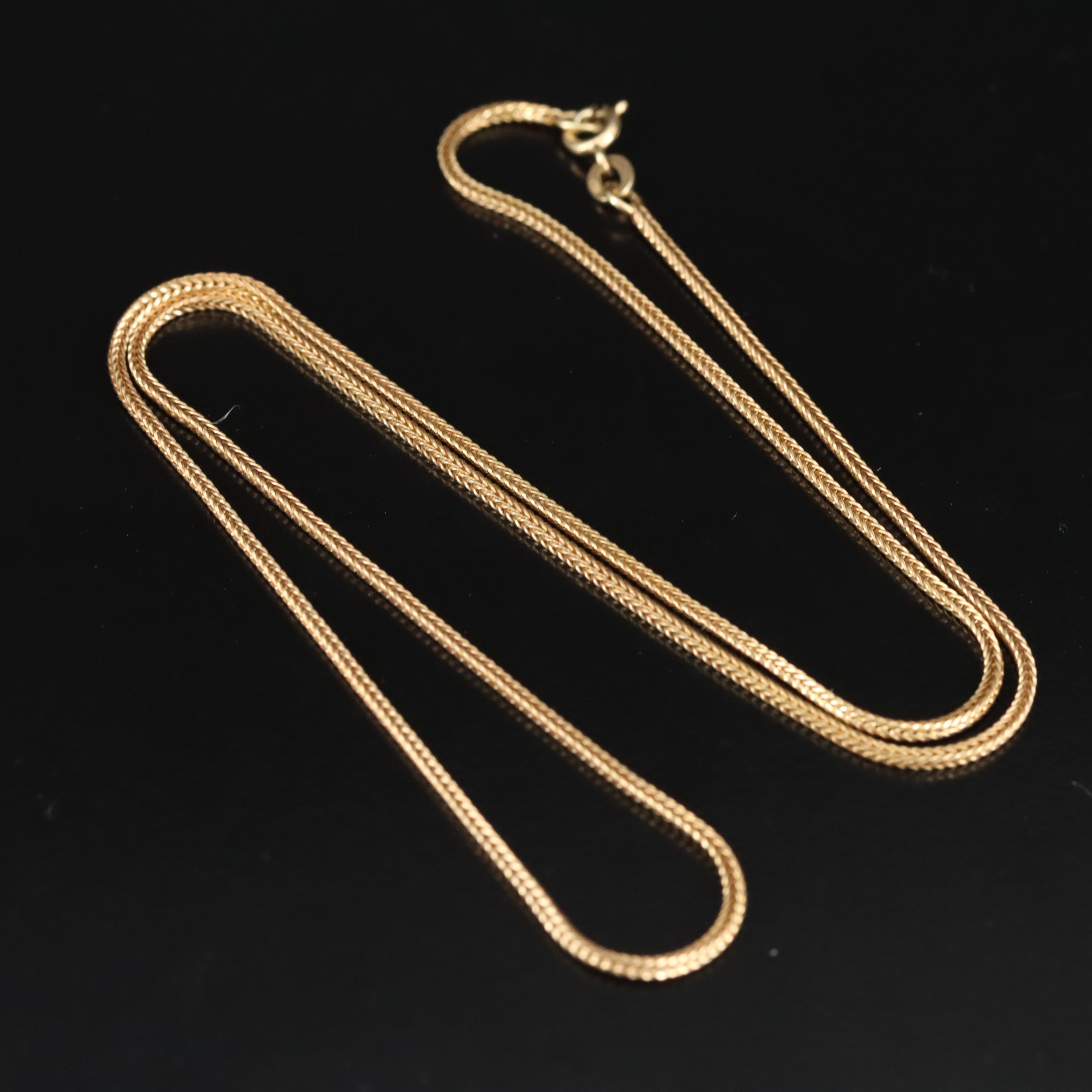 14K Foxtail Chain Necklace | EBTH