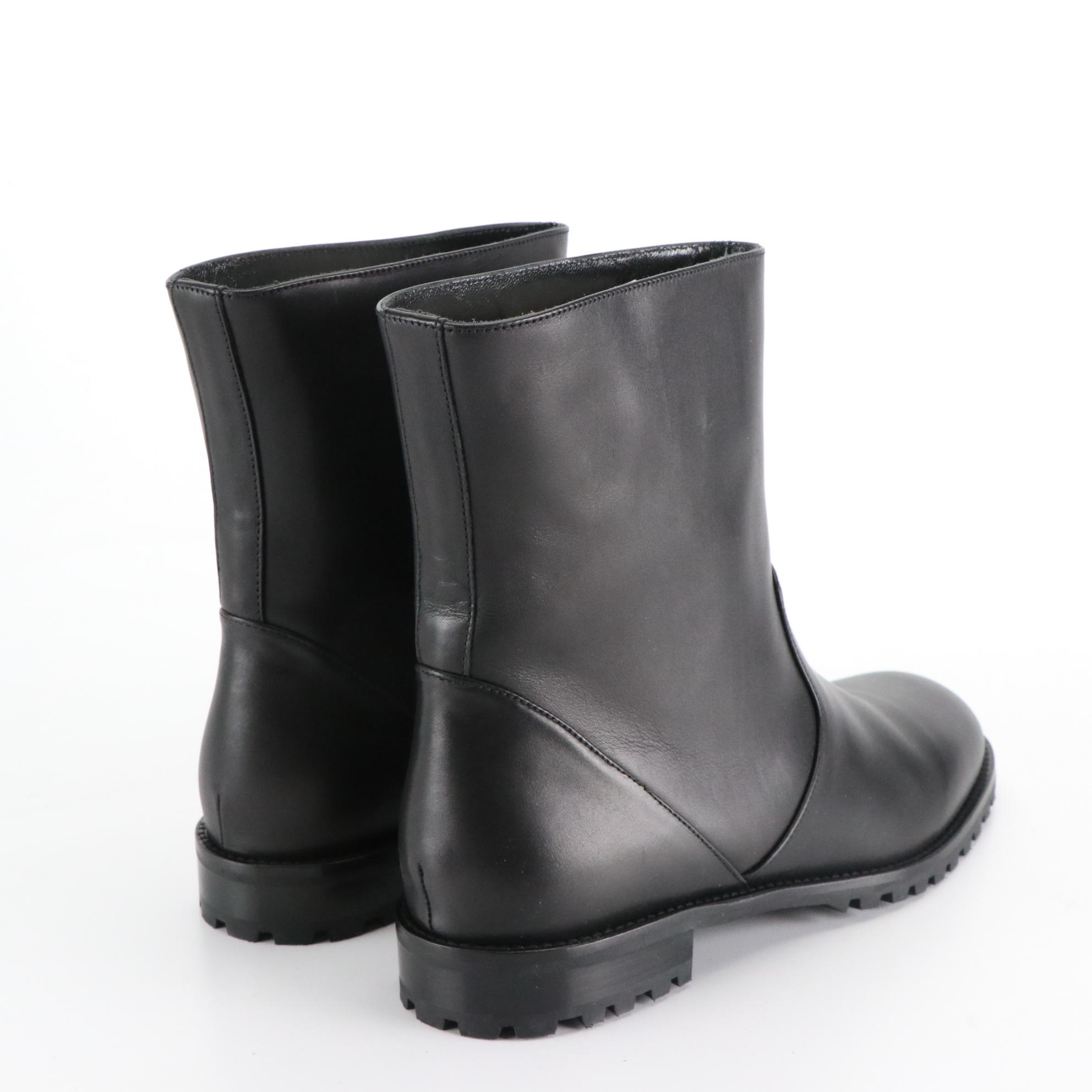 Manolo Blahnik Motosa Black Calf Leather Ankle Boots, in Box | EBTH