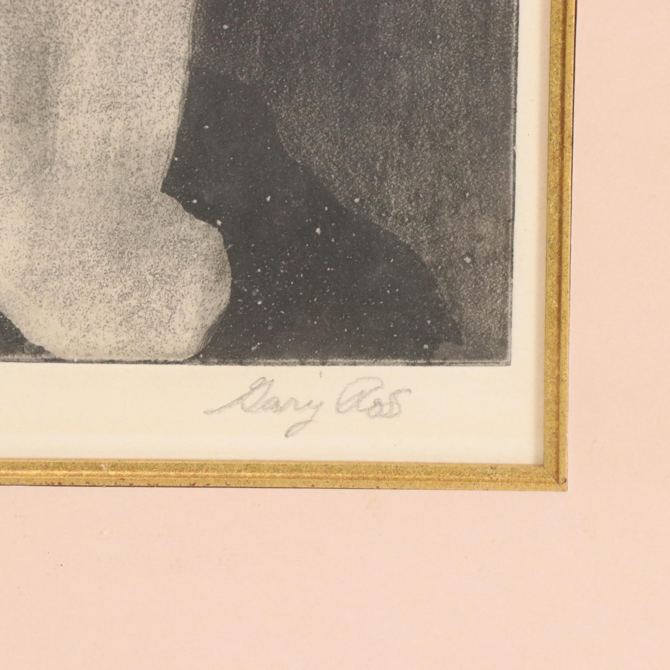 Gary Ross Etching of Female Portrait | EBTH