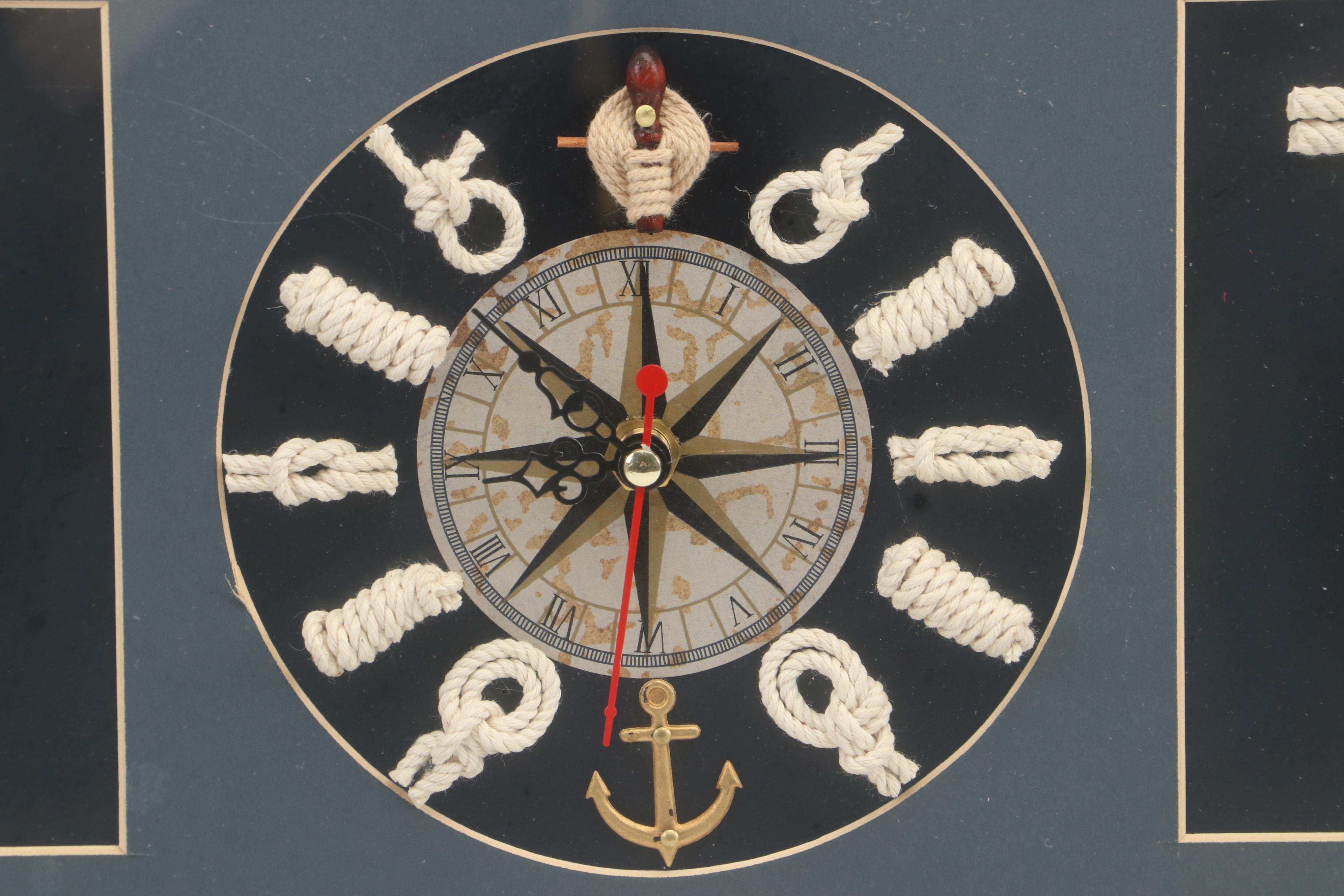 Nautical Theme Wall Clock With Sailor's Knots & Sailor Knots Trinket ...