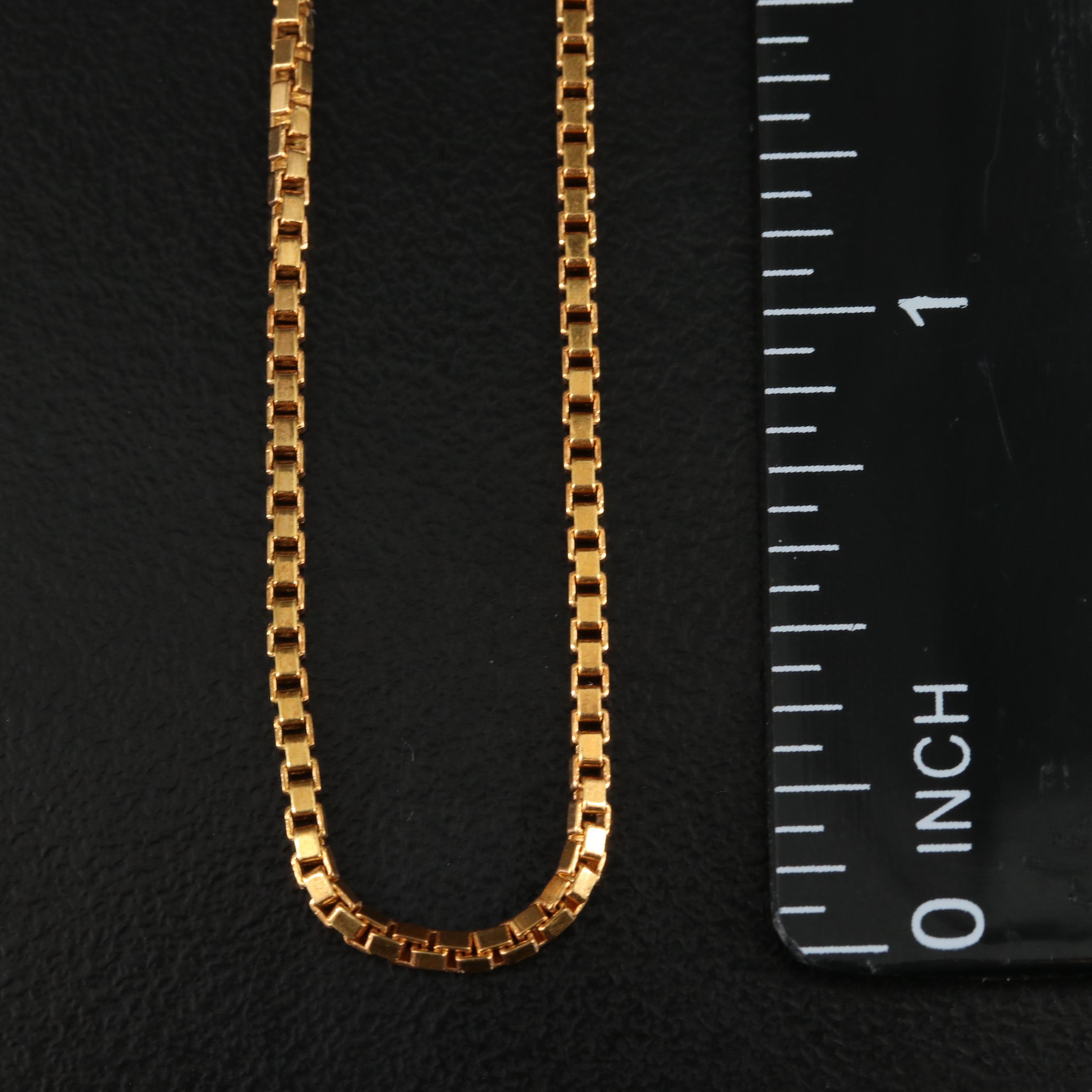 14K Box Chain Necklace | EBTH