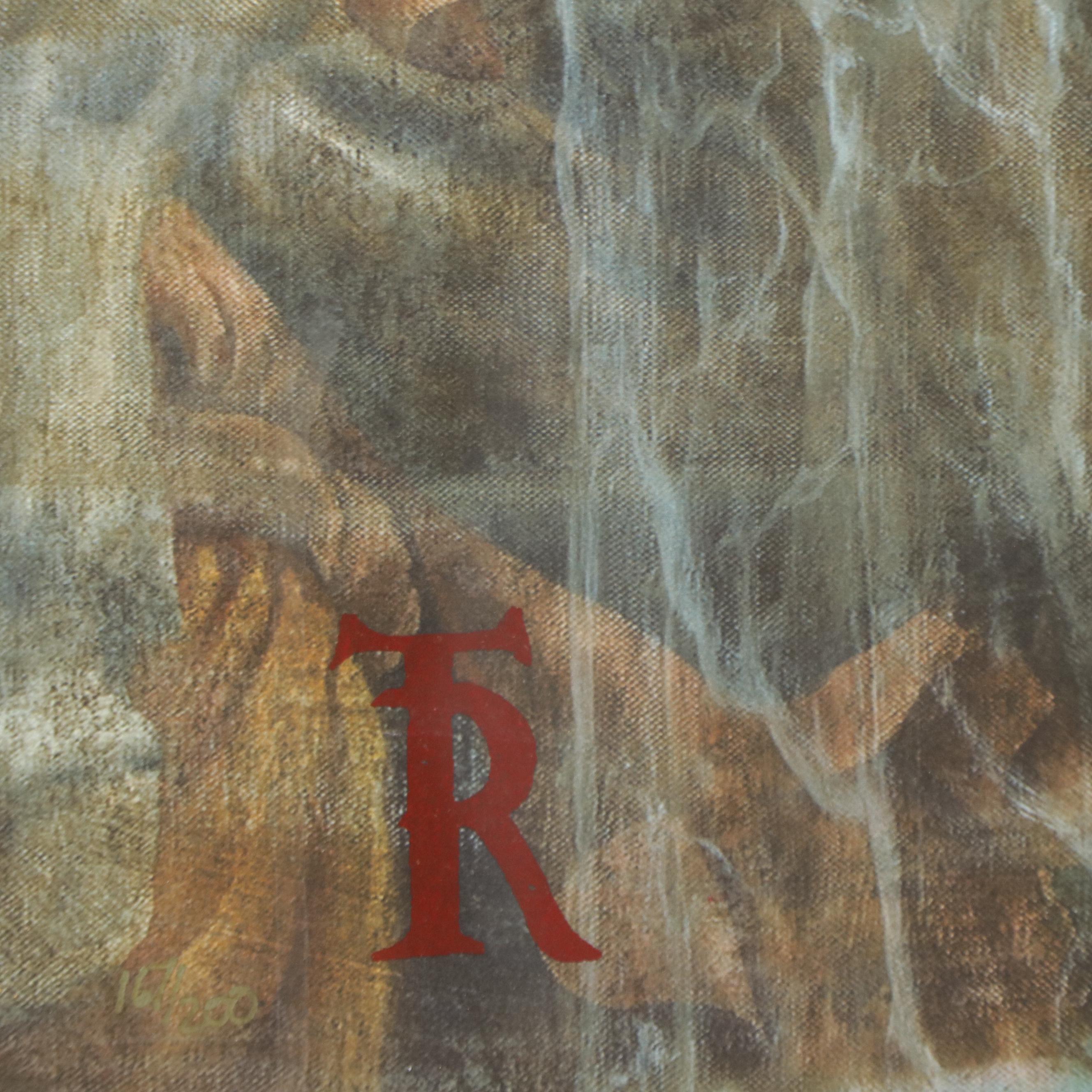 Tomasz Rut Embellished Giclée "Man with Two Horses" | EBTH