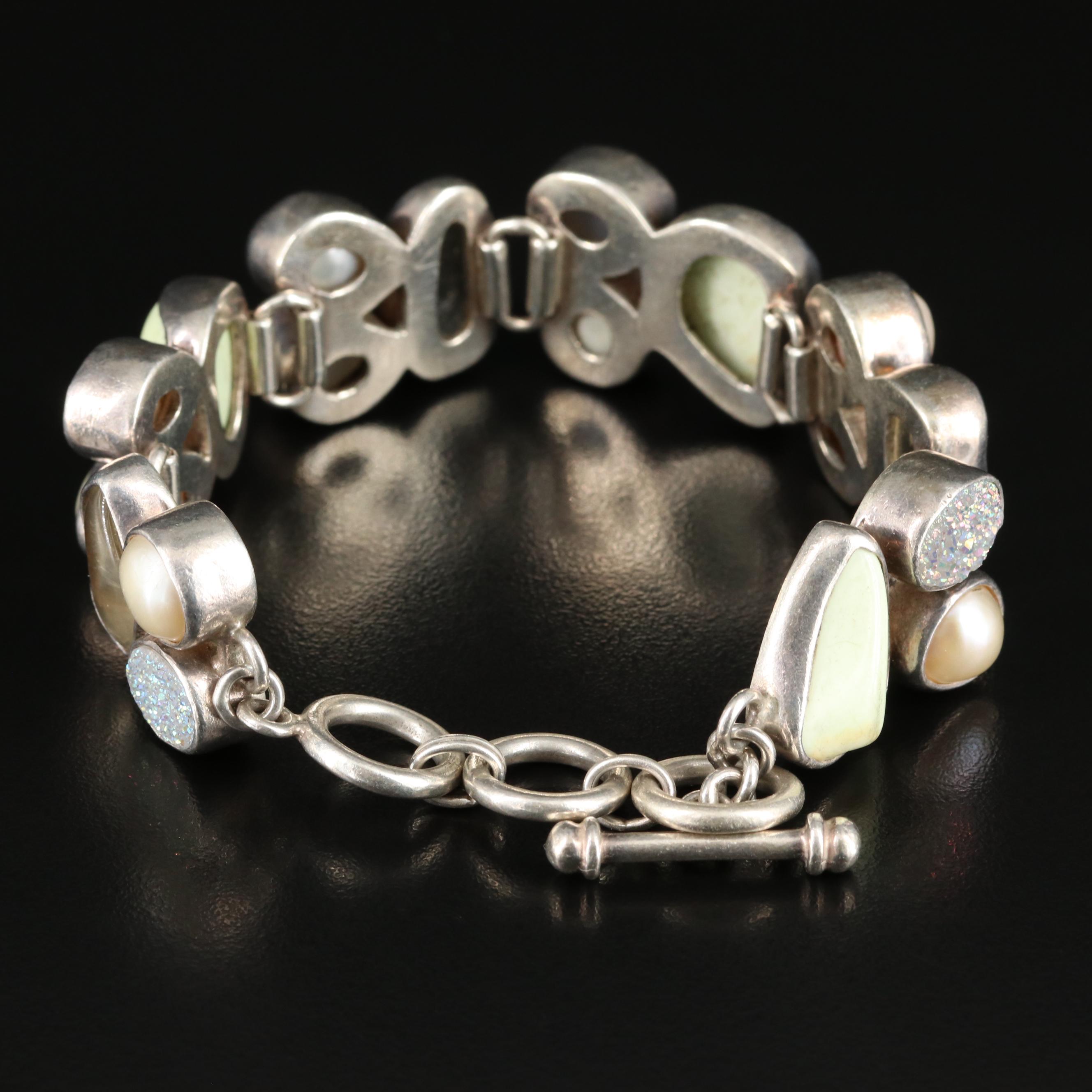 Starborn Creations Sterling Pearl, Jasper and Gemstone Bracelet | EBTH