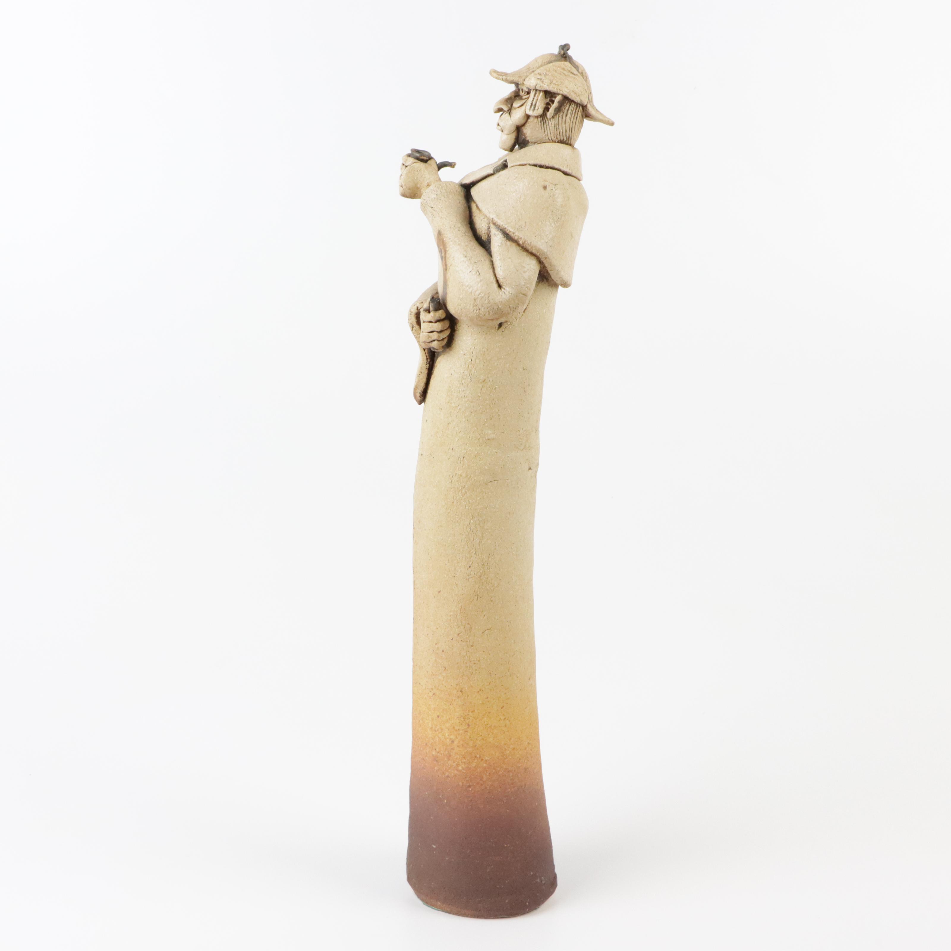 Signed Ceramic Sherlock Holmes Sculpture by James Robert Black, 1973 | EBTH