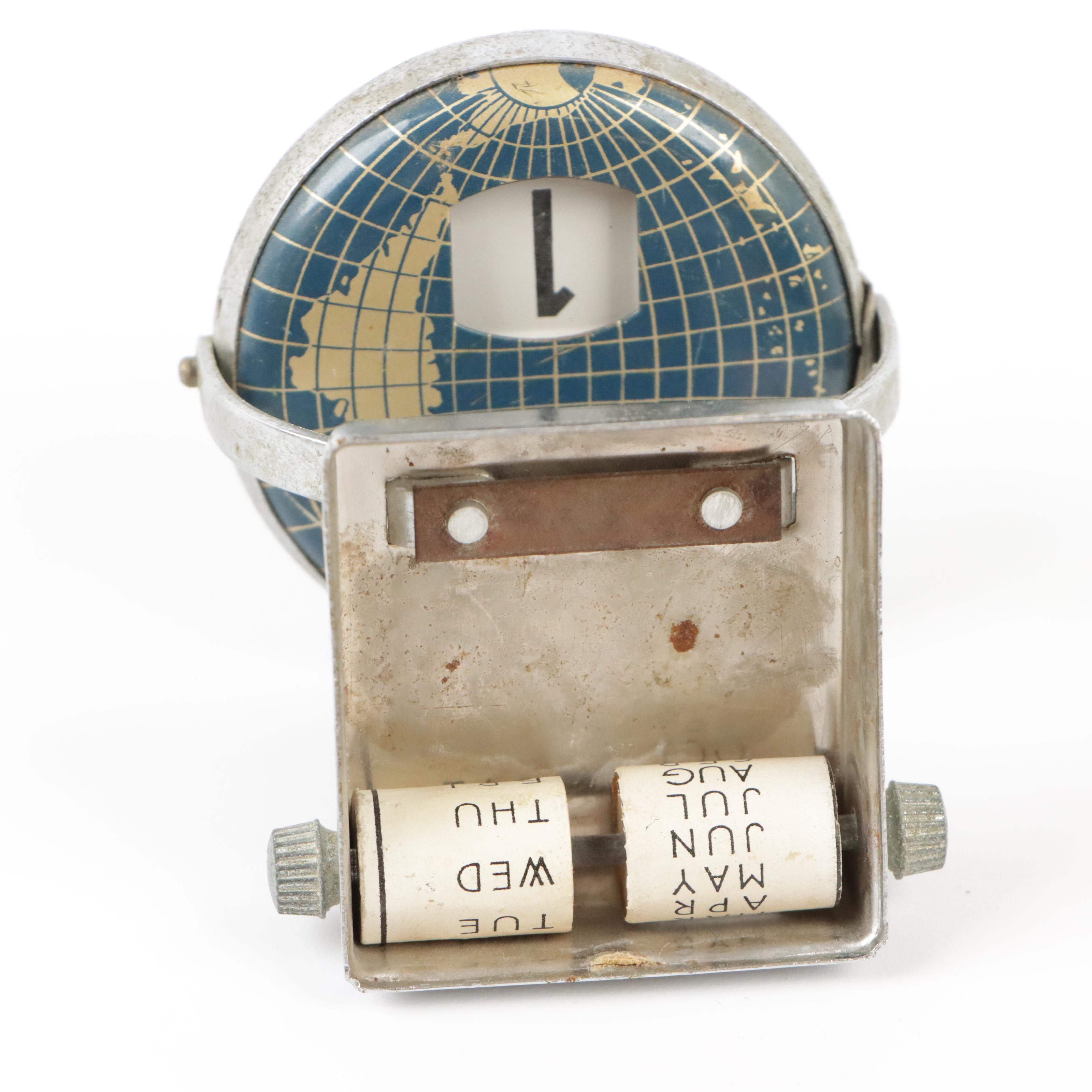 Gorham Silver Plate Flask, 1885 and a Perpetual Flip Globe Desk ...