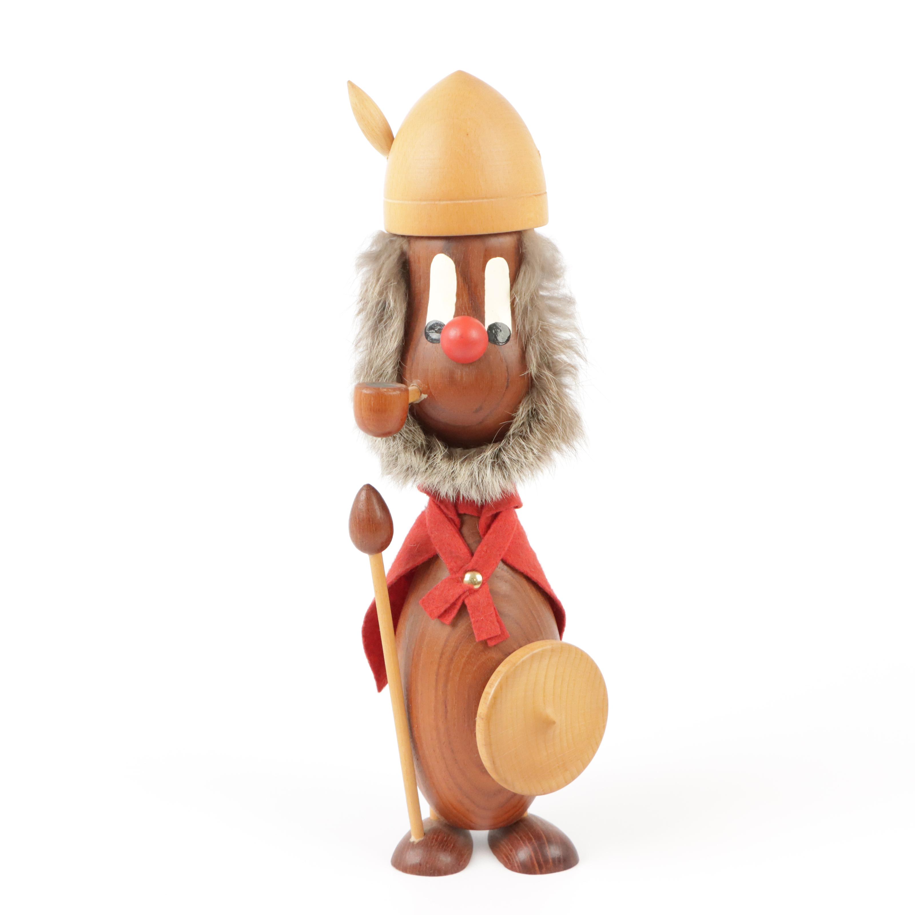 Danish Teak Sculptures Including a Whimsical Aardvark and Dog by Knud ...