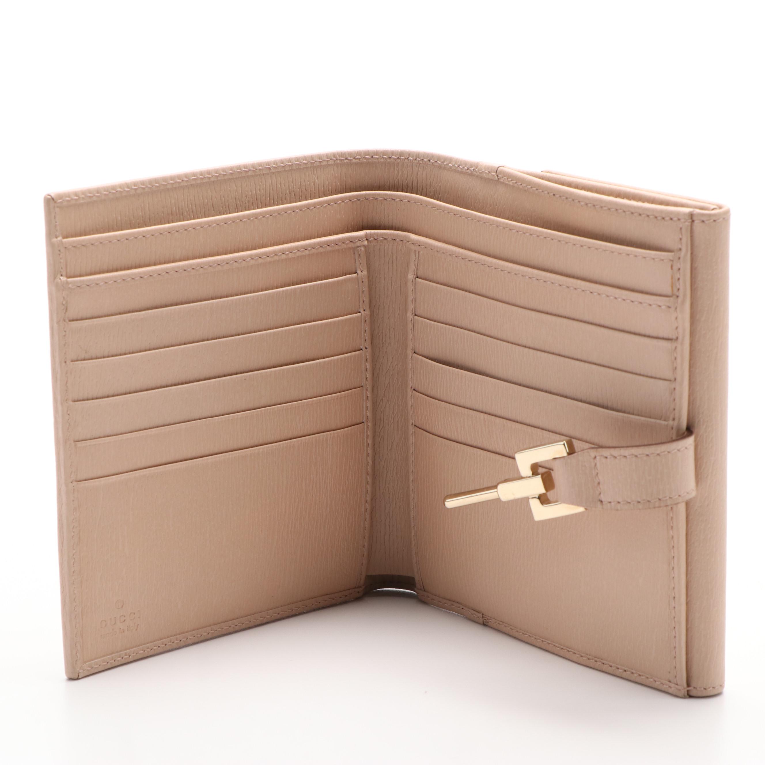 Gucci Jackie Soft Beige Compact Leather Wallet | EBTH
