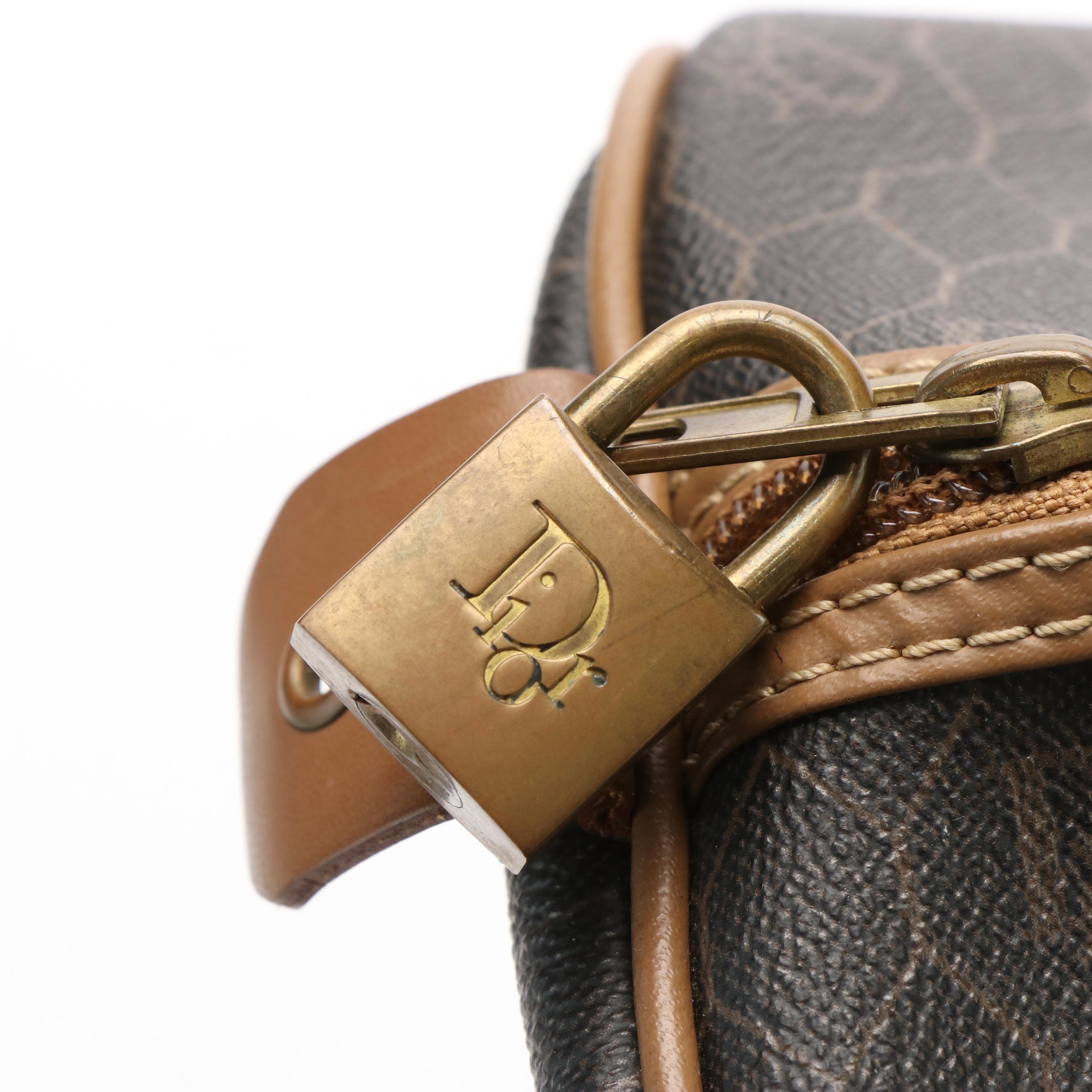 Christian Dior Honeycomb Monogram Canvas and Leather Small Duffle Bag ...