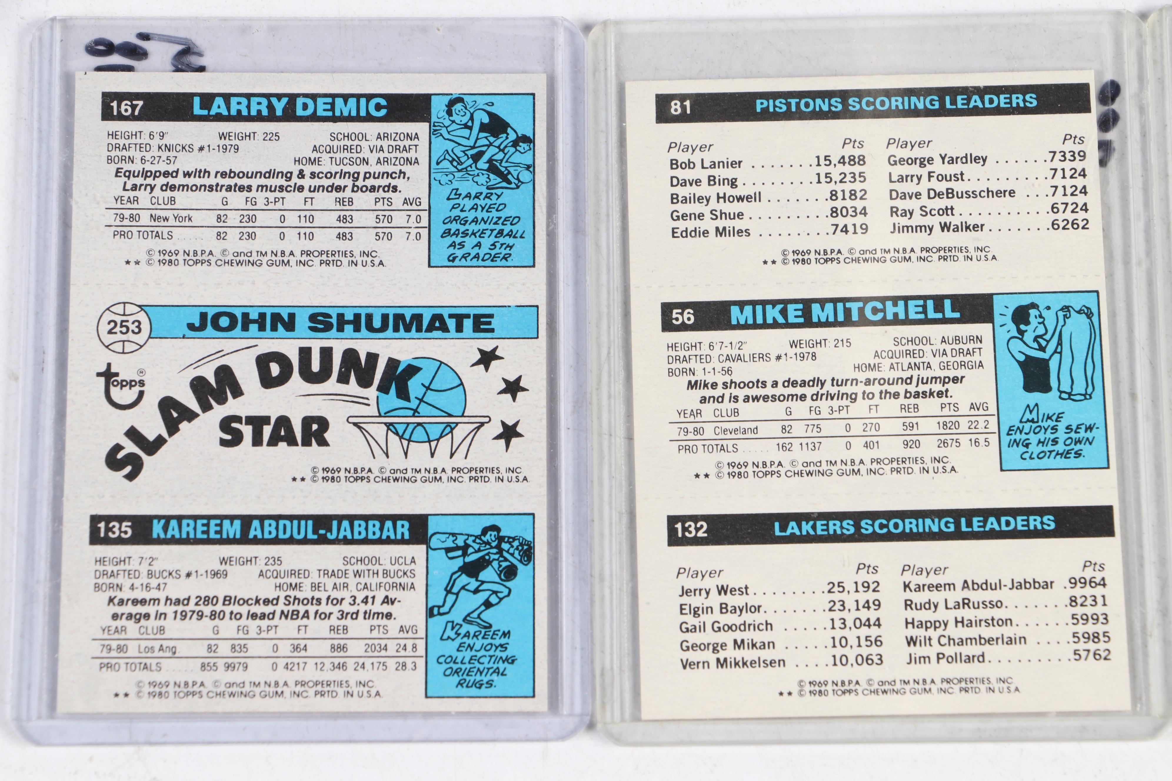 1980-81 Topps Basketball Cards Featuring Magic Johnson and Larry Bird ...