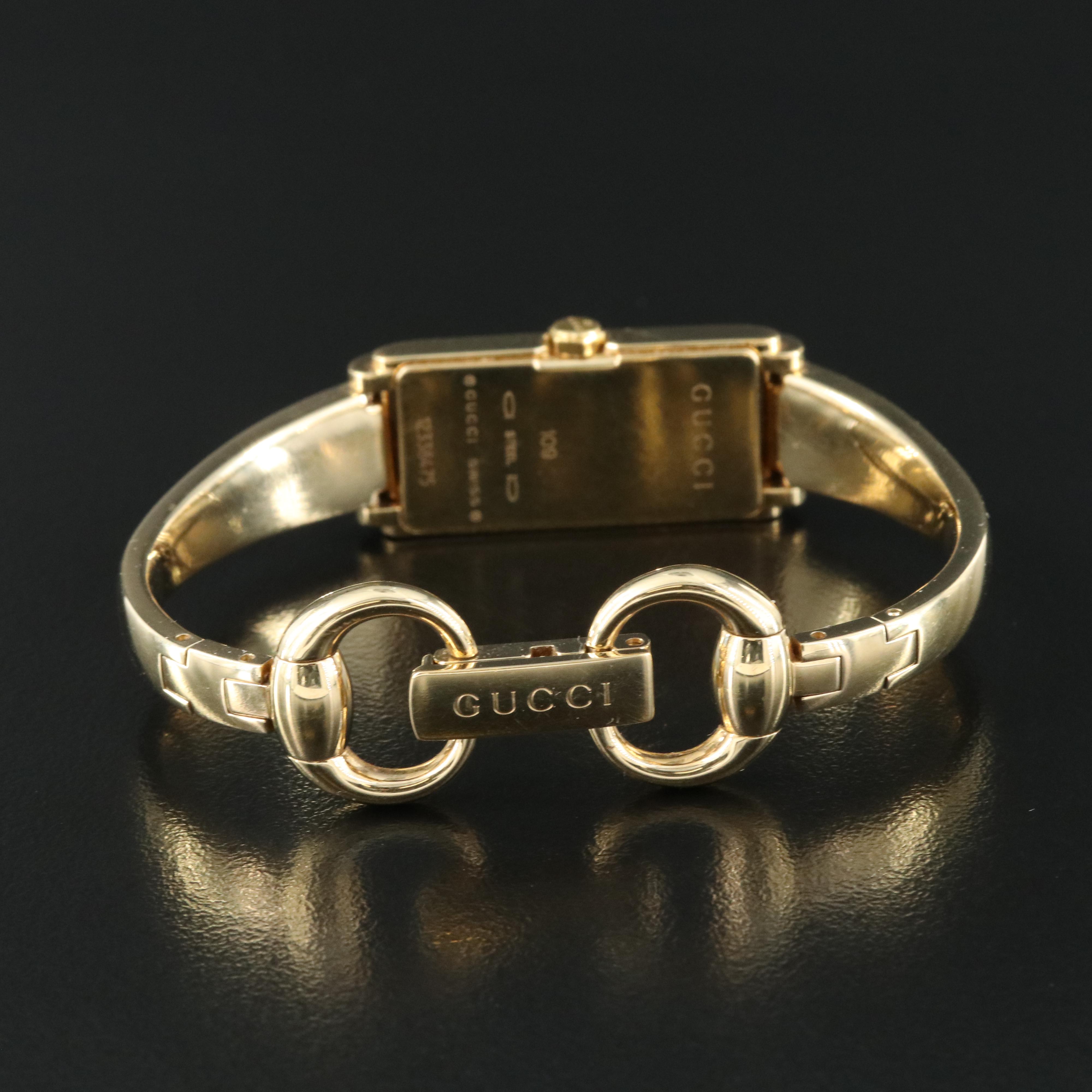 Gucci Gold Tone Stainless Steel Rectangle Wristwatch | EBTH