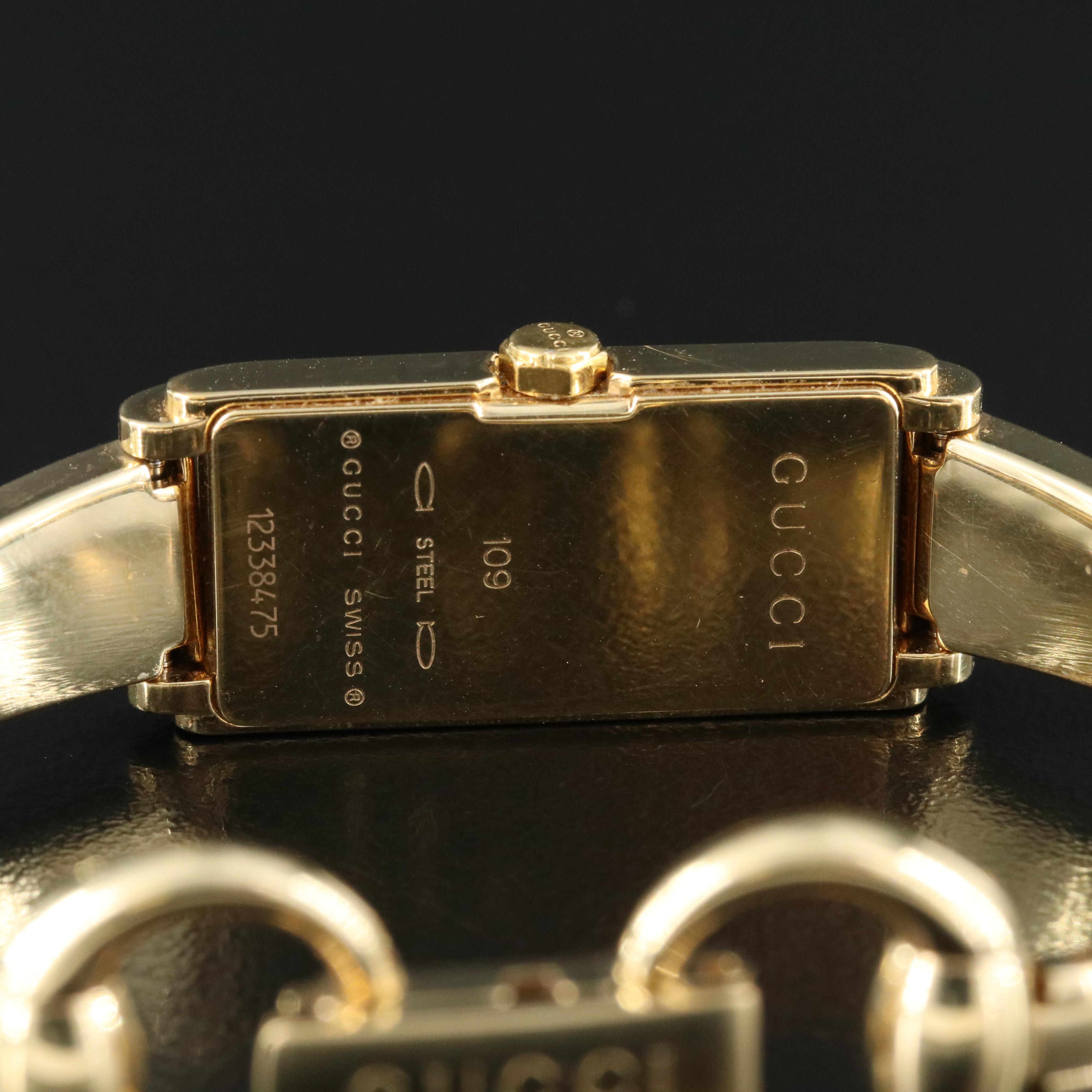 Gucci Gold Tone Stainless Steel Rectangle Wristwatch | EBTH