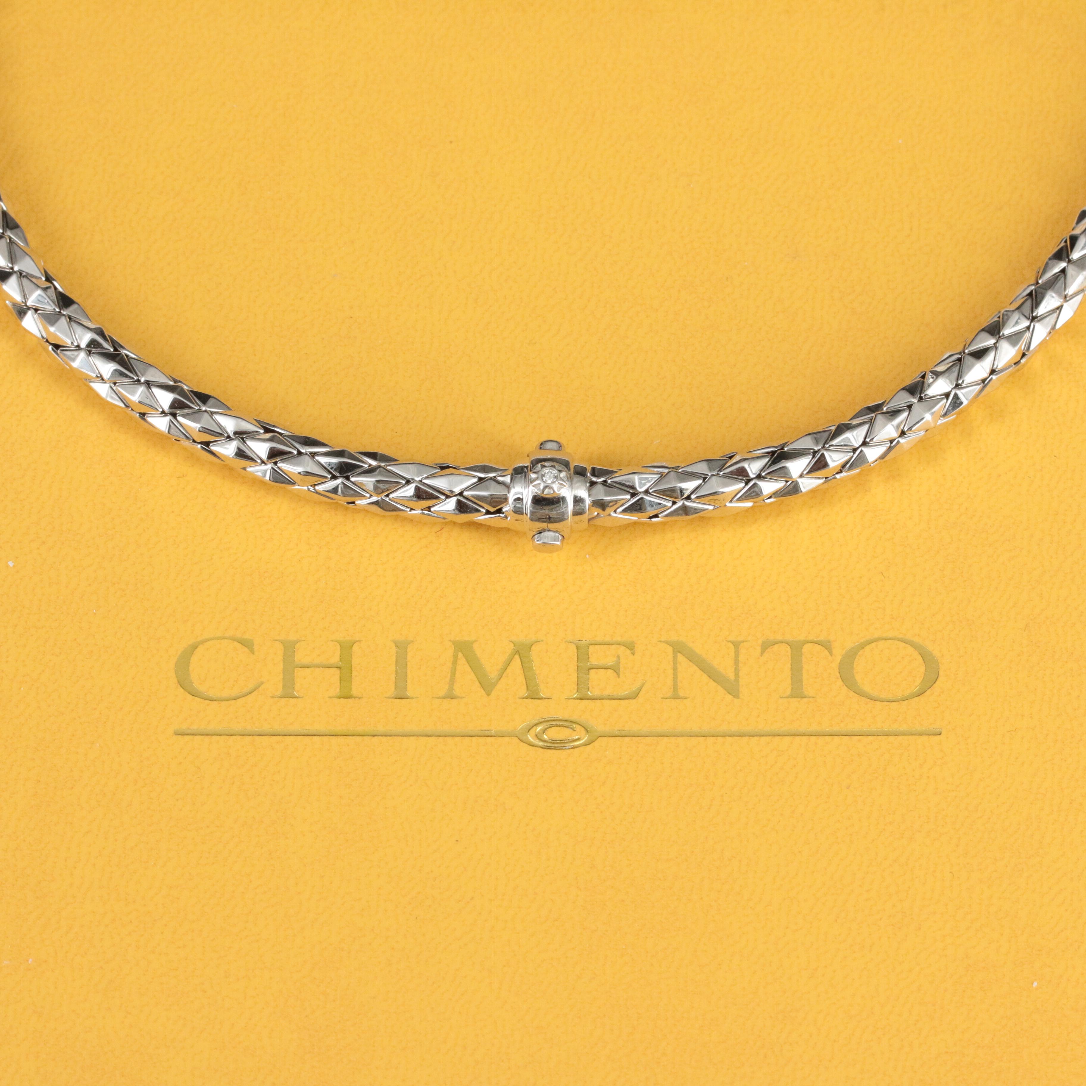 Chimento "Classic" 18K Pyramid Link Flexible Woven Necklace with ...