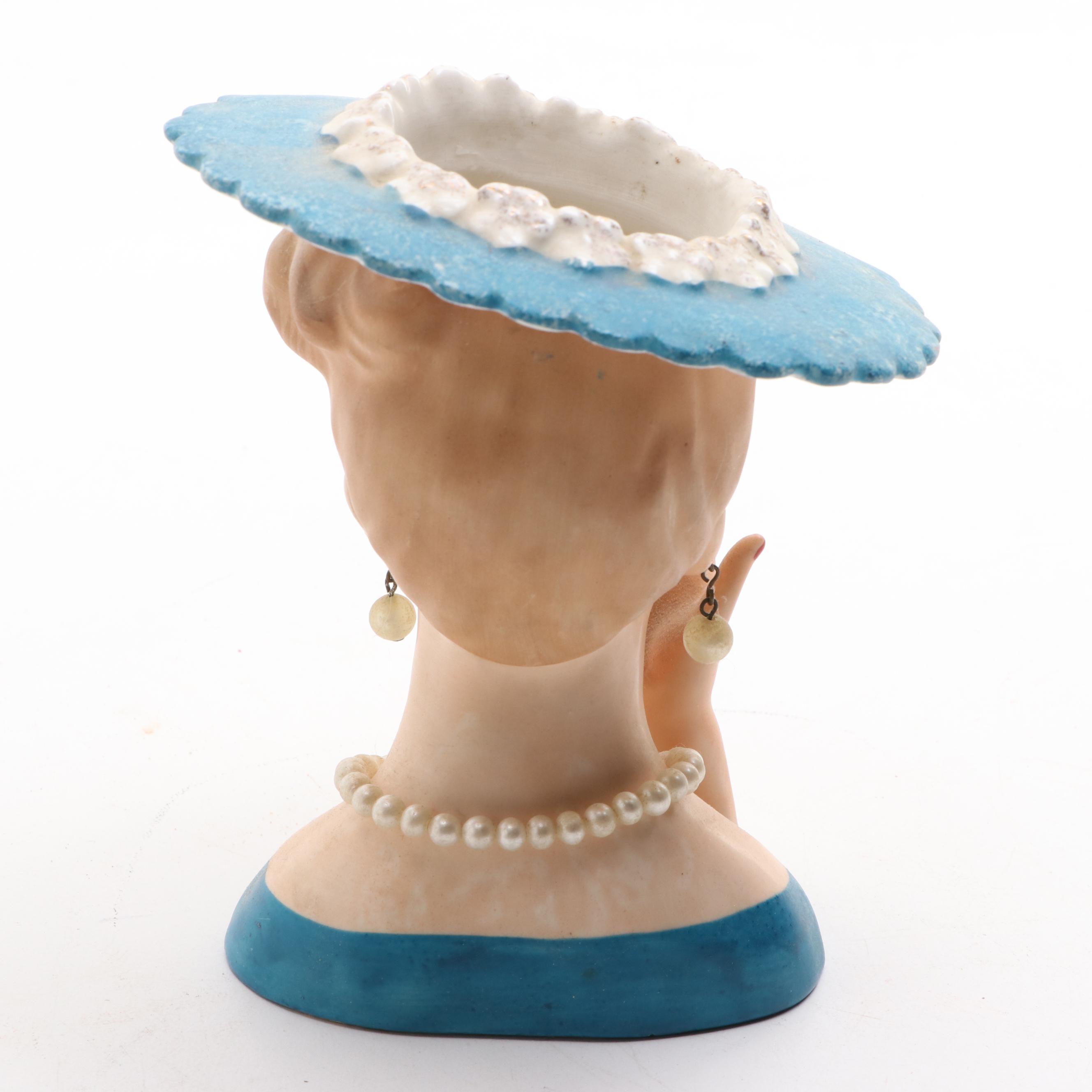 Rubens, Napco and Lee Wards Ceramic Lady Head Vases, Mid-20th Century ...