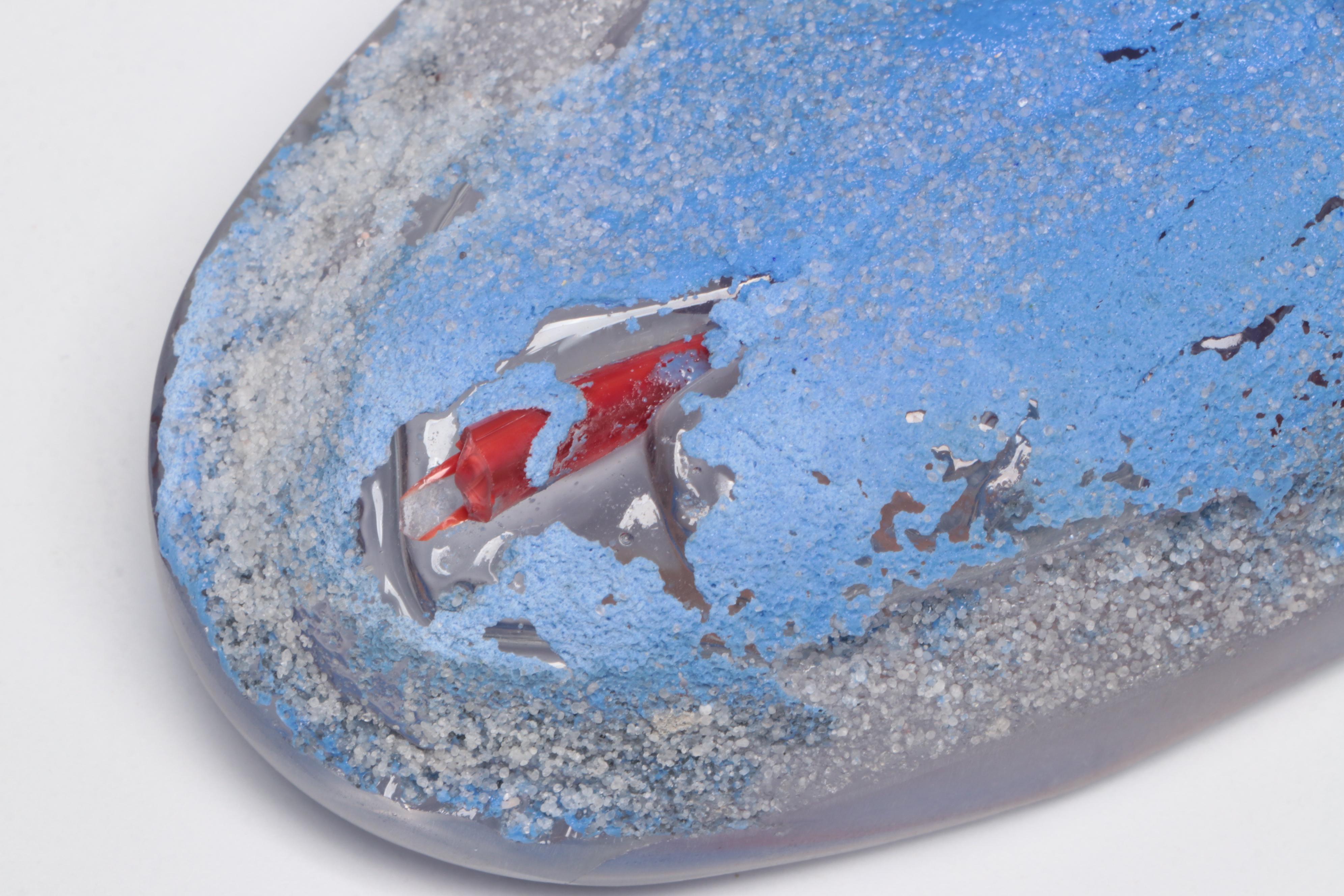 Andy Hudson Sand Cast Studio Art Glass Boat Sculptures with Copper ...