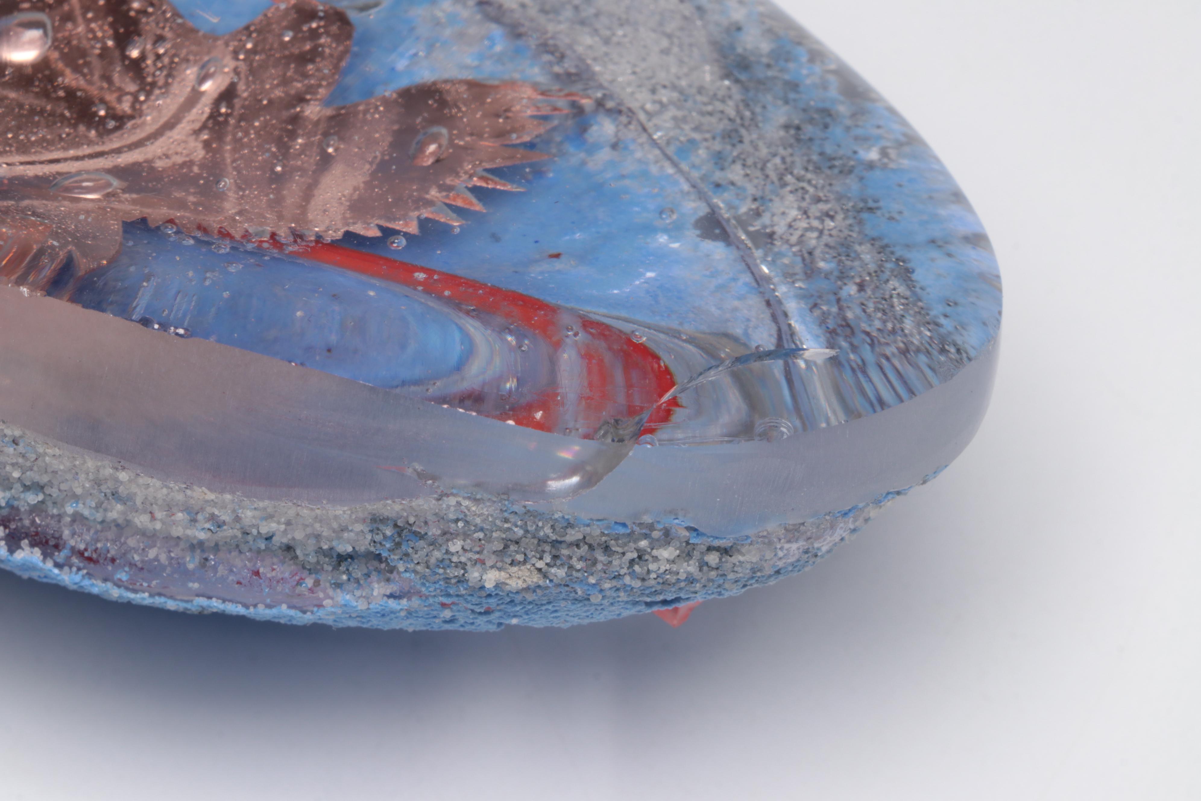 Andy Hudson Sand Cast Studio Art Glass Boat Sculptures with Copper ...