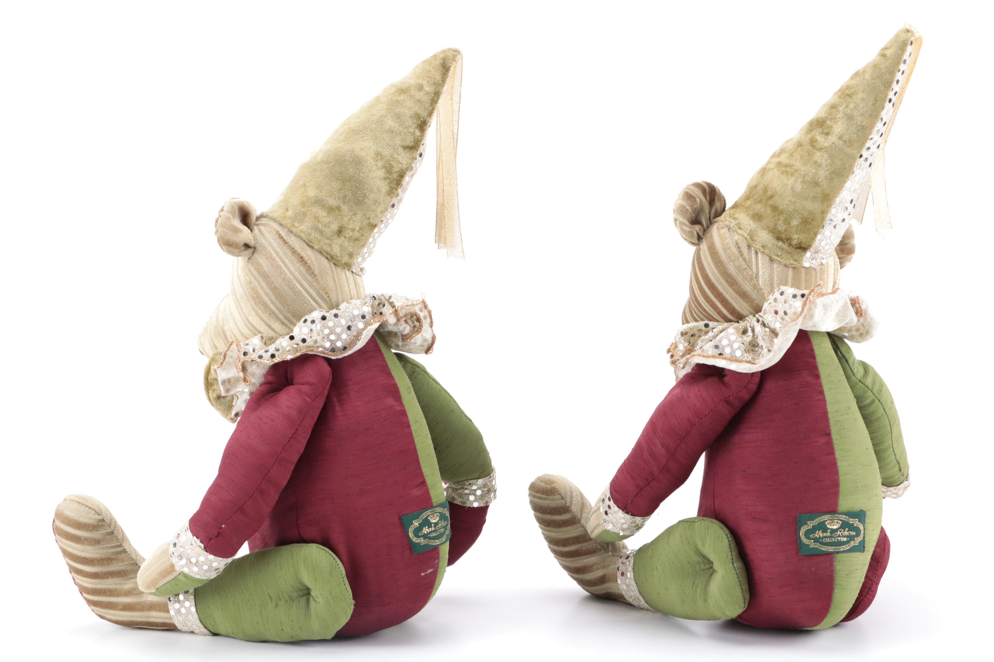 Pair of Mark Roberts Collection Handmade Christmas Jester Bears | EBTH
