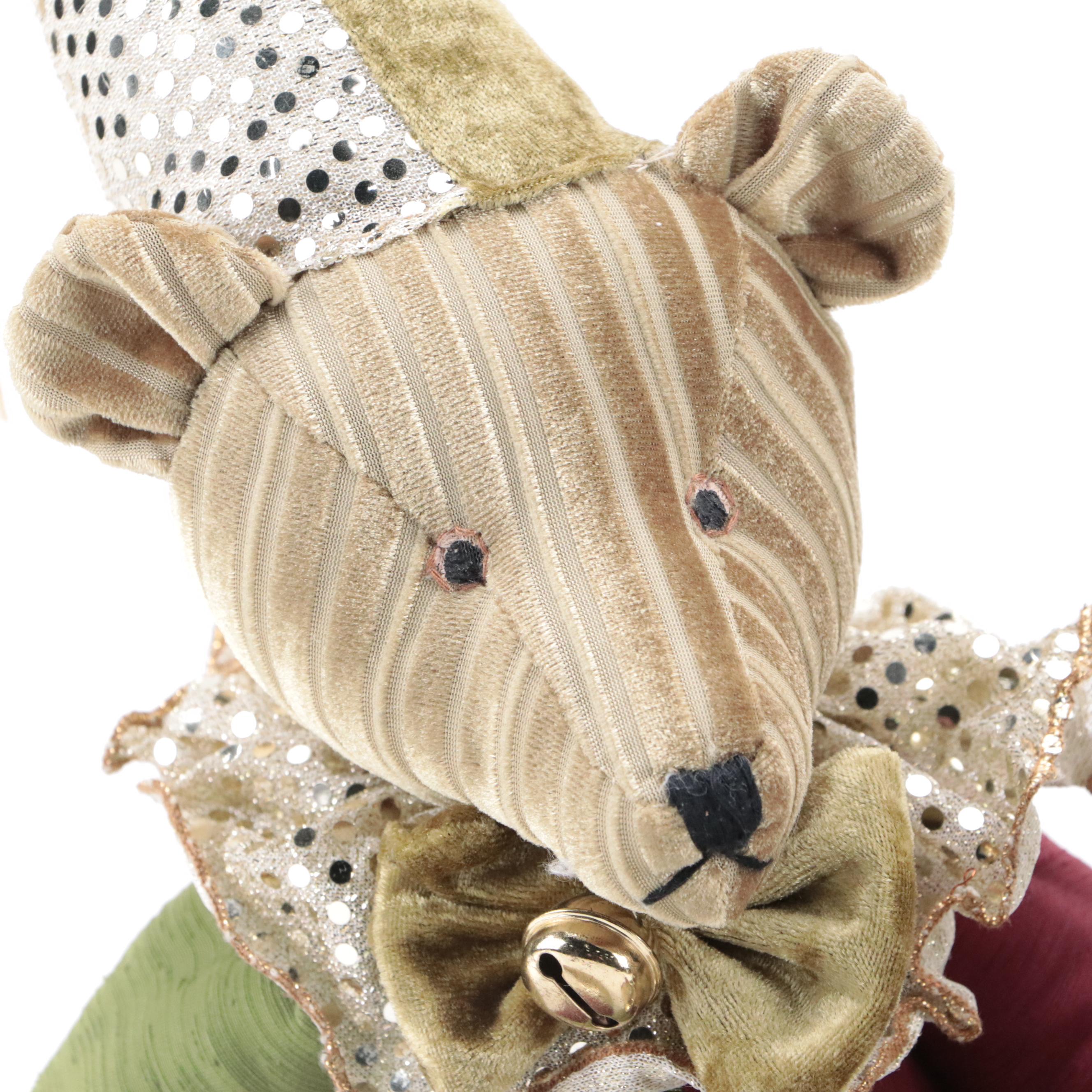 Pair of Mark Roberts Collection Handmade Christmas Jester Bears | EBTH