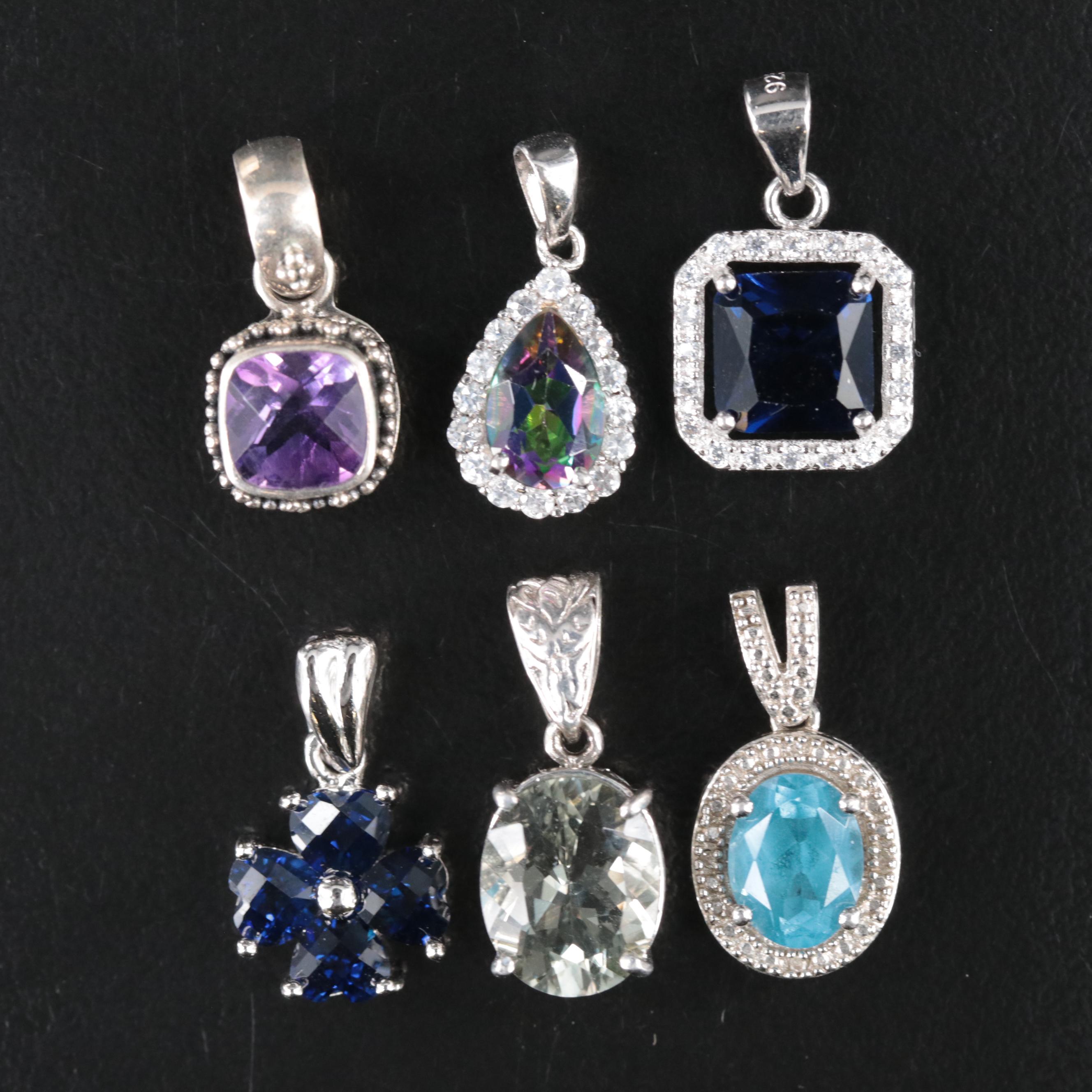 Sterling Sapphire, Topaz, Diamond and Gemstone Pendants | EBTH