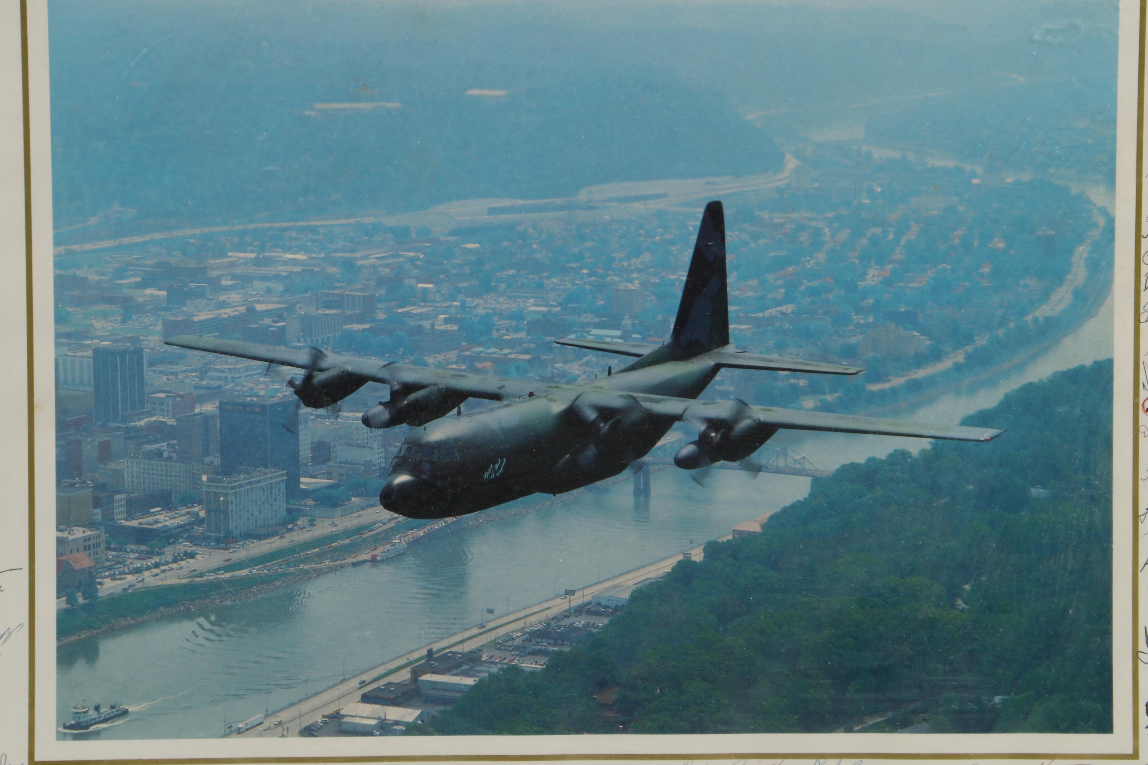 130th Airlift Squadron Signed Print with Ron Lucas, Sid Hancock, and ...