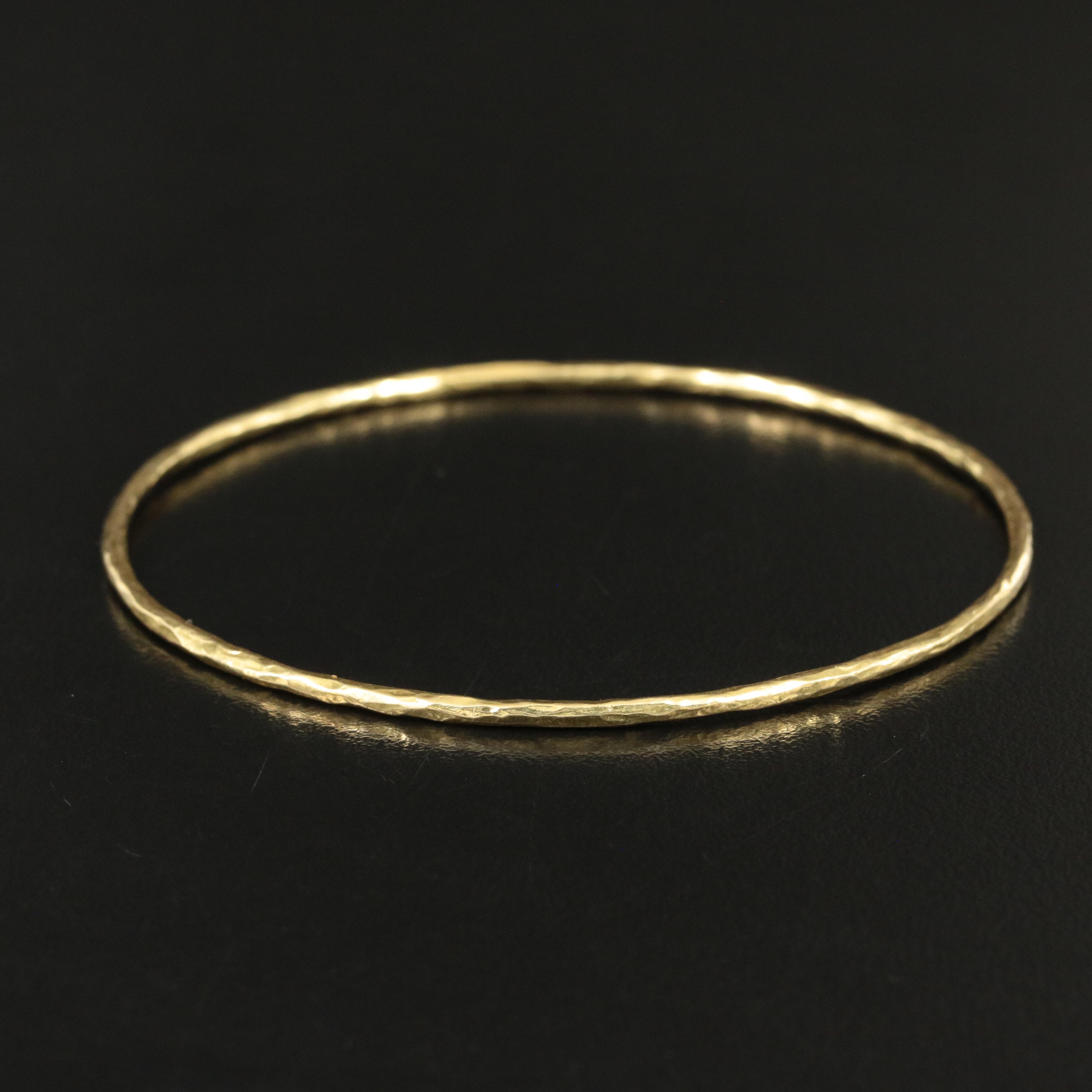 Ippolita "Classico" 18K Thin Hammered Bangle | Everything But The House